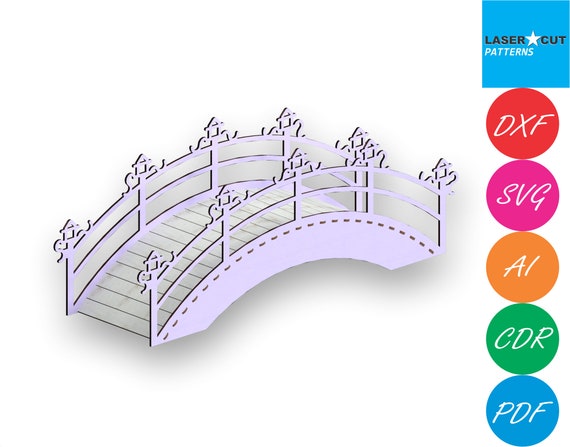Bridge Model Laser Cut Files Svgdxfpdfaicdreps Laser | Etsy