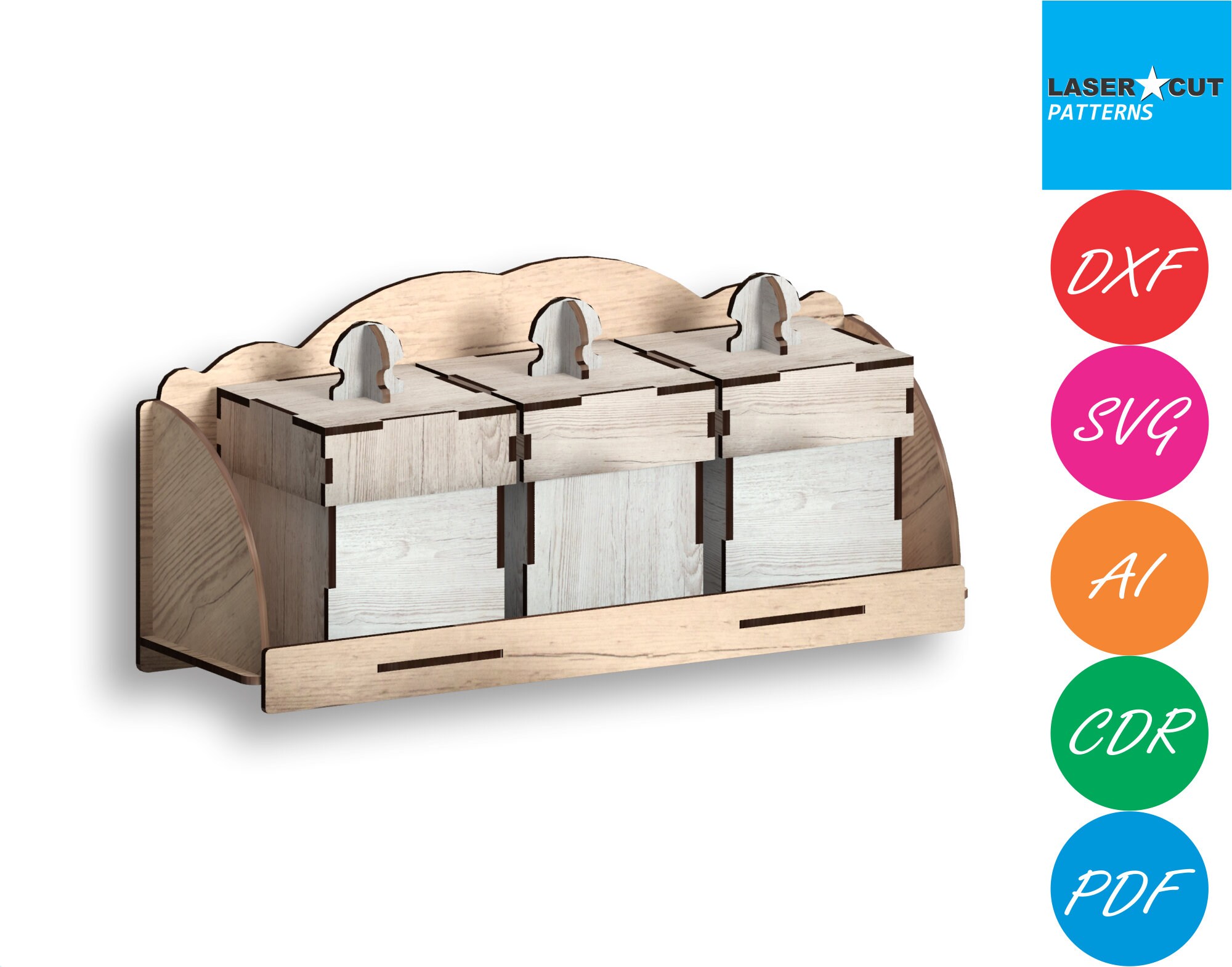 Spice Rack Laser Cut Files Laser Cut Template Laser Cut | Etsy