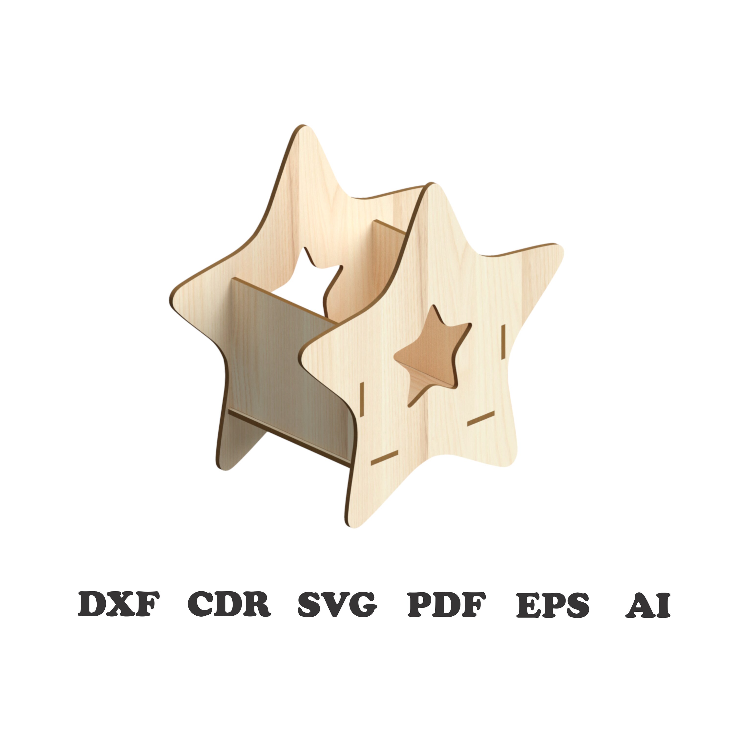 Star BoxLaser Cut Files laser cut template Vector for | Etsy
