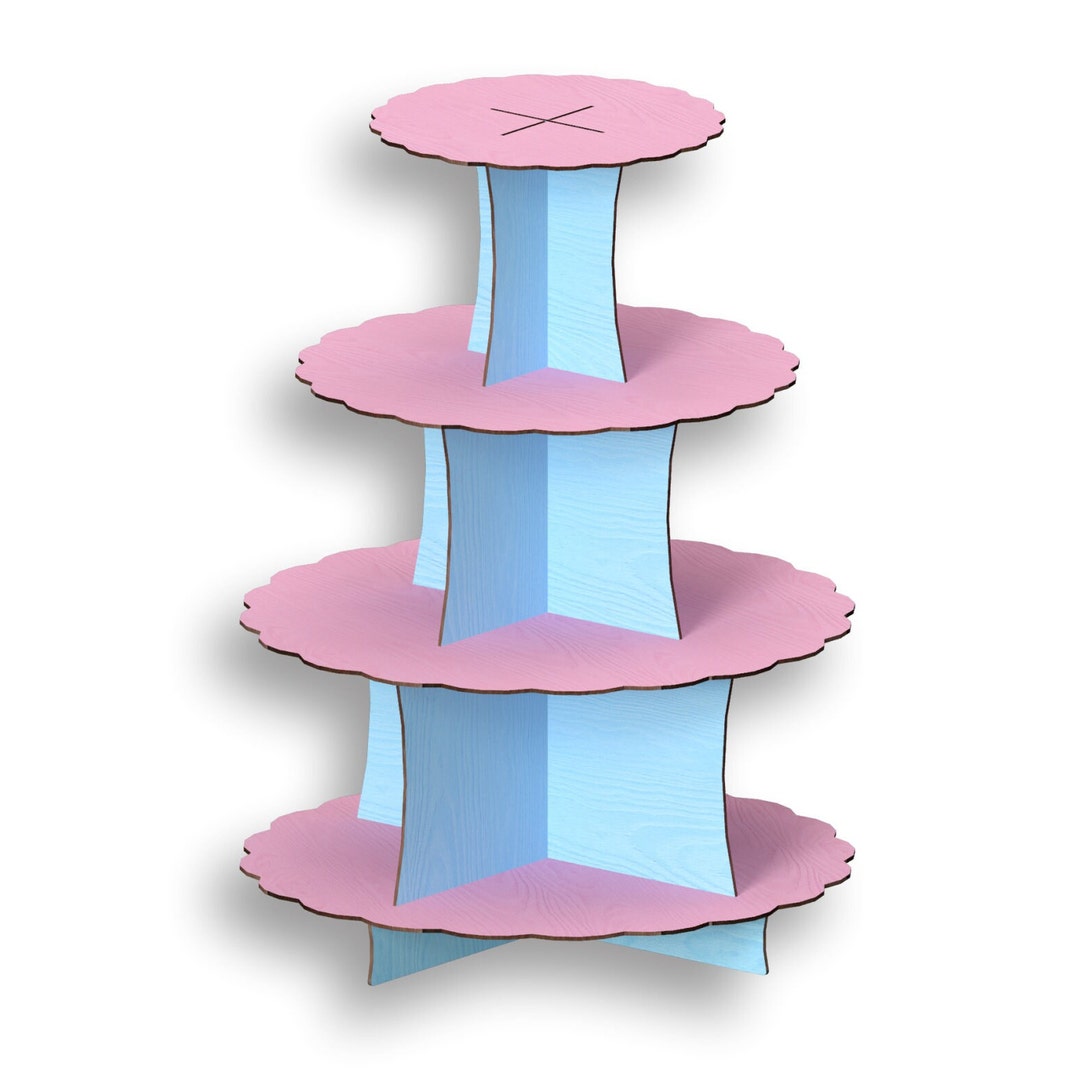 4 Tier Cupcake Stand,laser Cut Files, Laser Cut Template, Vector for ...