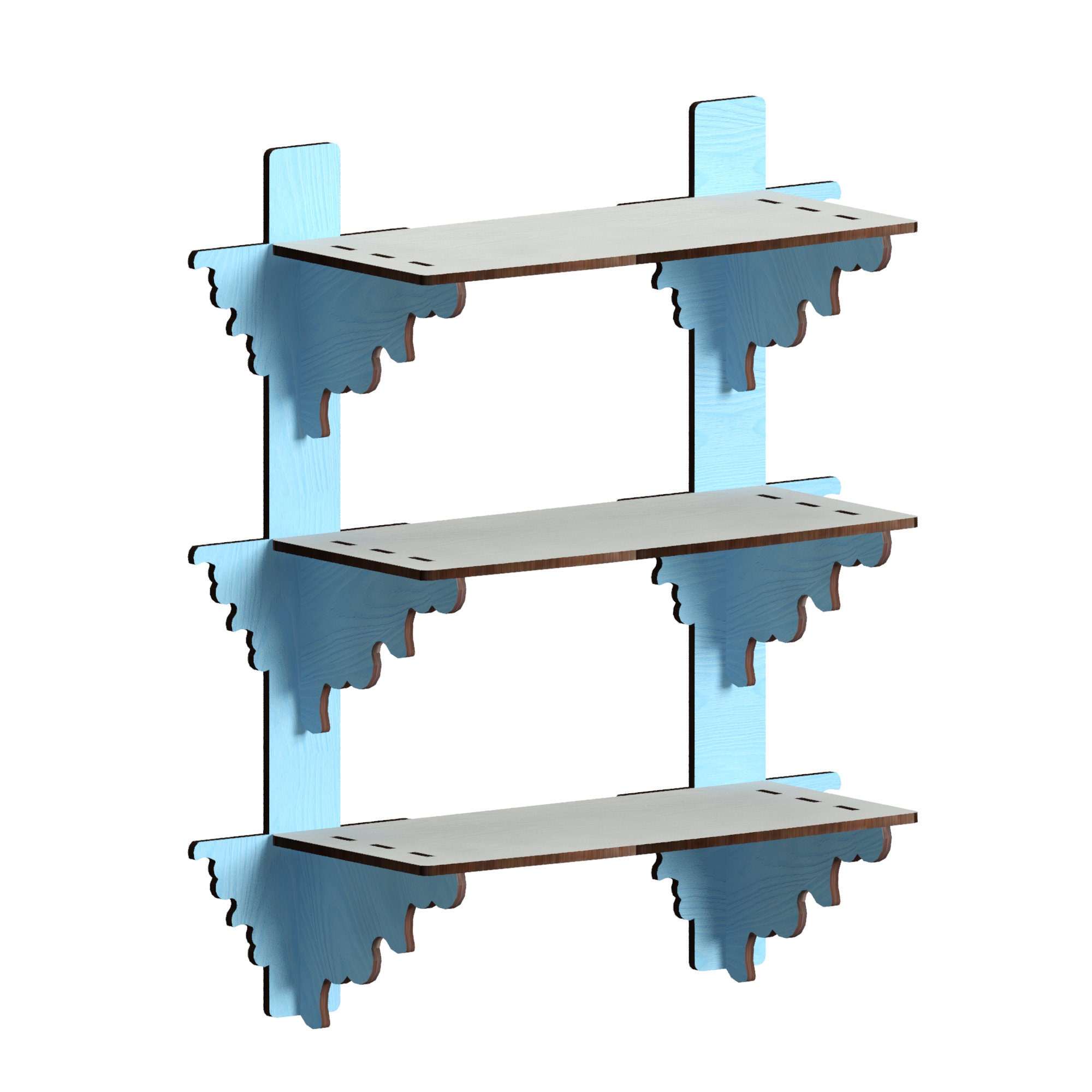 3 Tiers Wall Shelf Laser Cut Files Svgdxfpdfaicdreps | Etsy