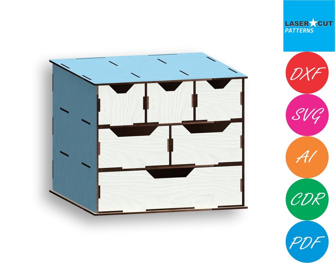 Drawer Organizer Laser Cut Files Svgdxfpdfaicdreps - Etsy