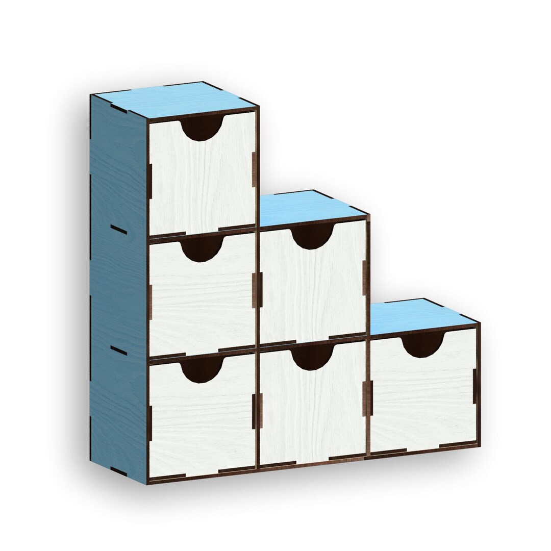 Box With Drawers,laser Cut Files Svgdxfpdfaicdreps Laser Files Instant ...