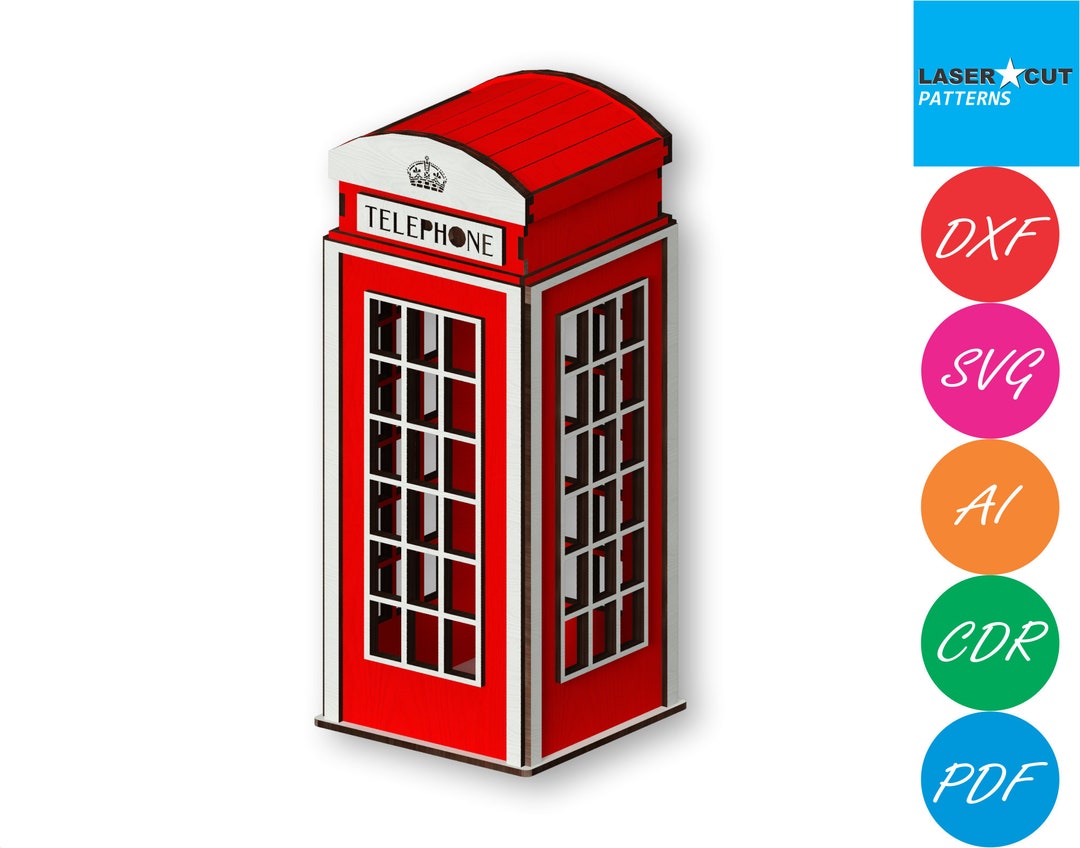Telephone Box Laser Cut Files Laser Cut Template Laser Cut - Etsy