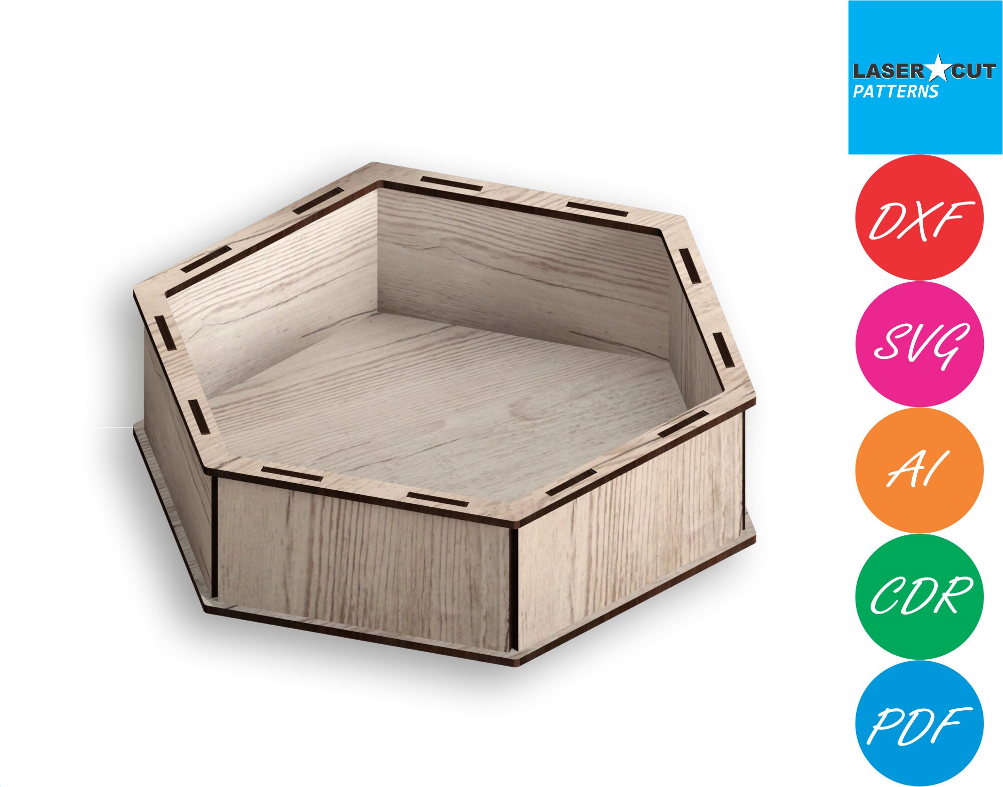 Hex Box Laser Cut Files Laser Cut Template Laser Cut - Etsy