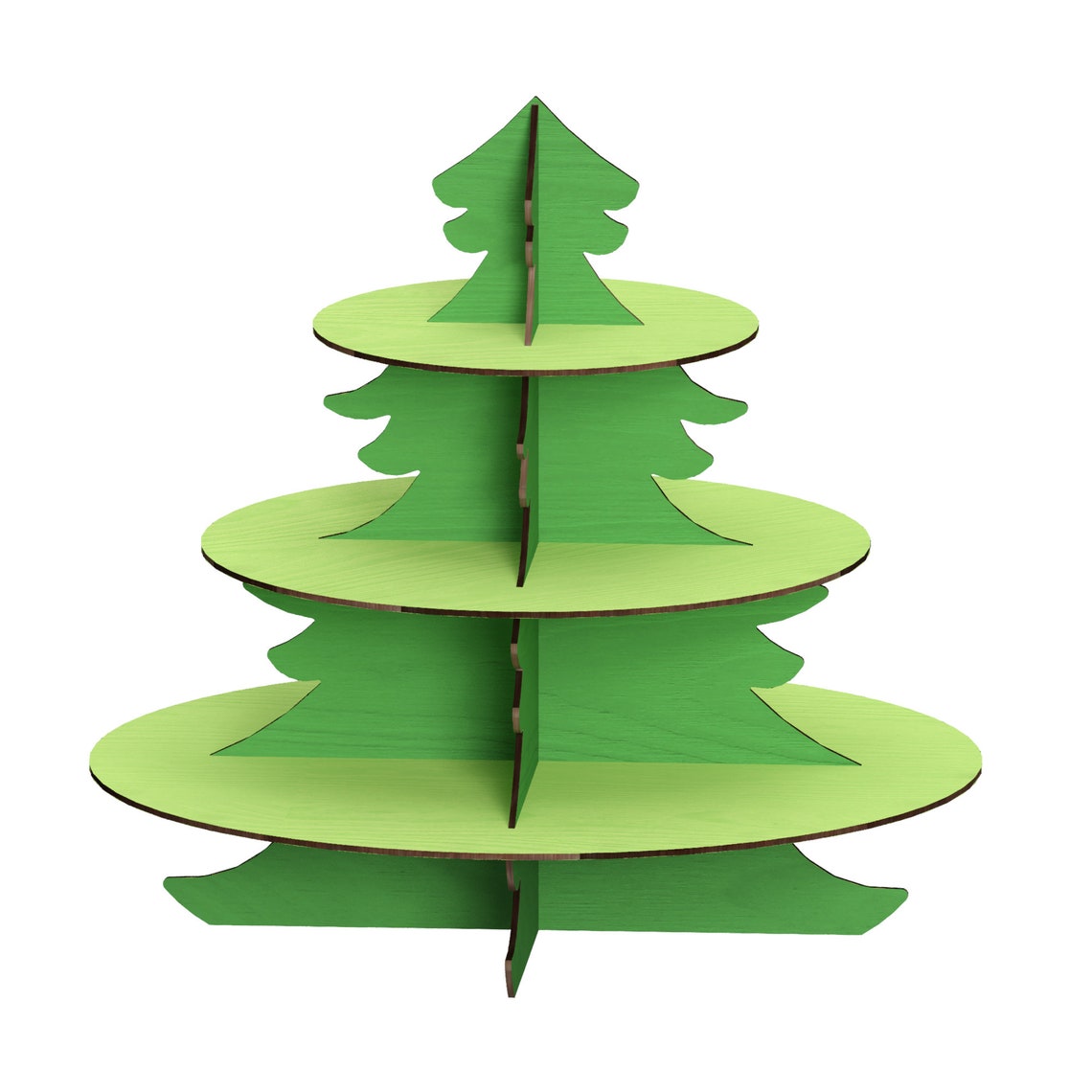3 Tier Tree Christmas Cupcake Stand Laser Cut Files | Etsy