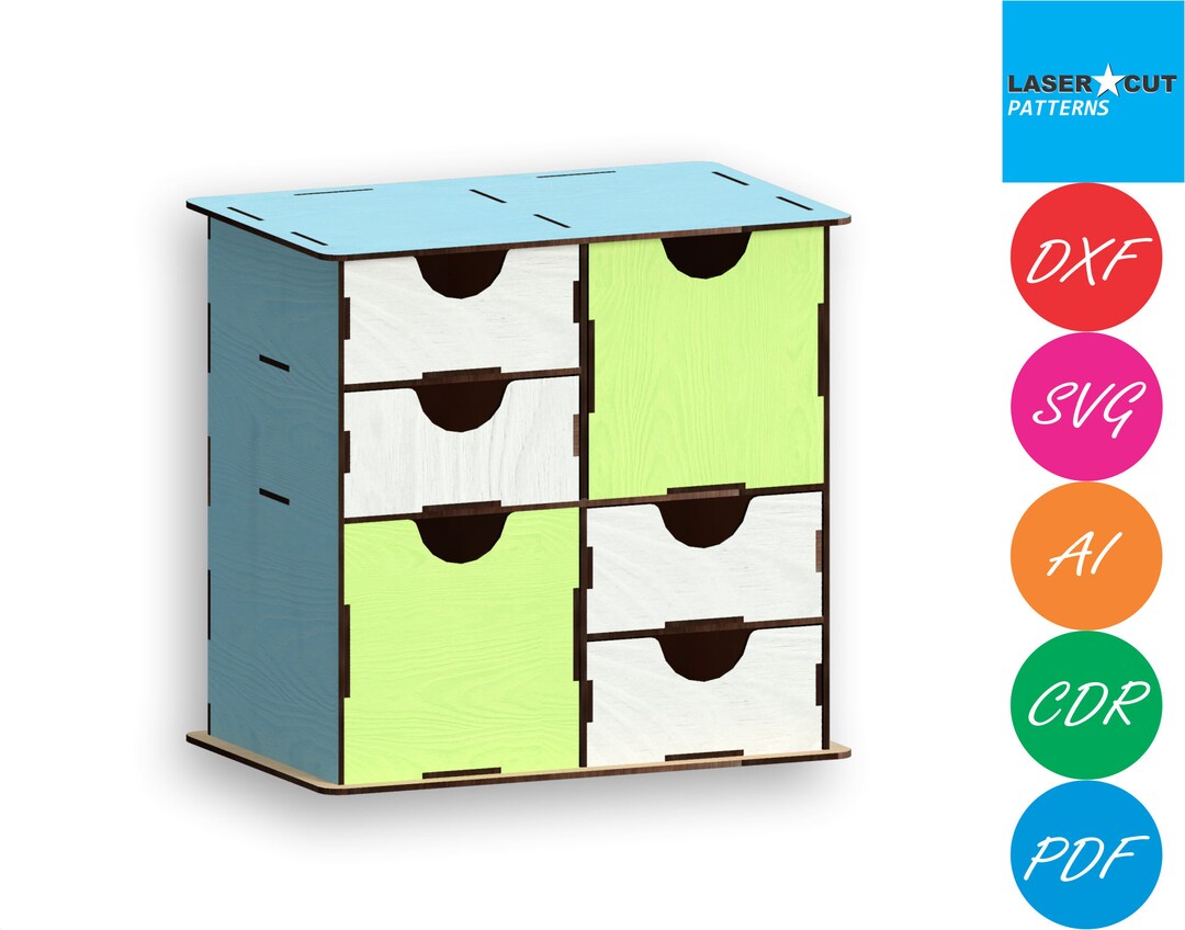 Drawer Organizer Laser Cut Files Svgdxfpdfaicdreps - Etsy
