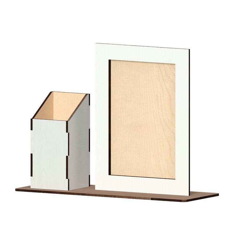 Pen Holder With Picture Frame Laser Cut Files | Etsy