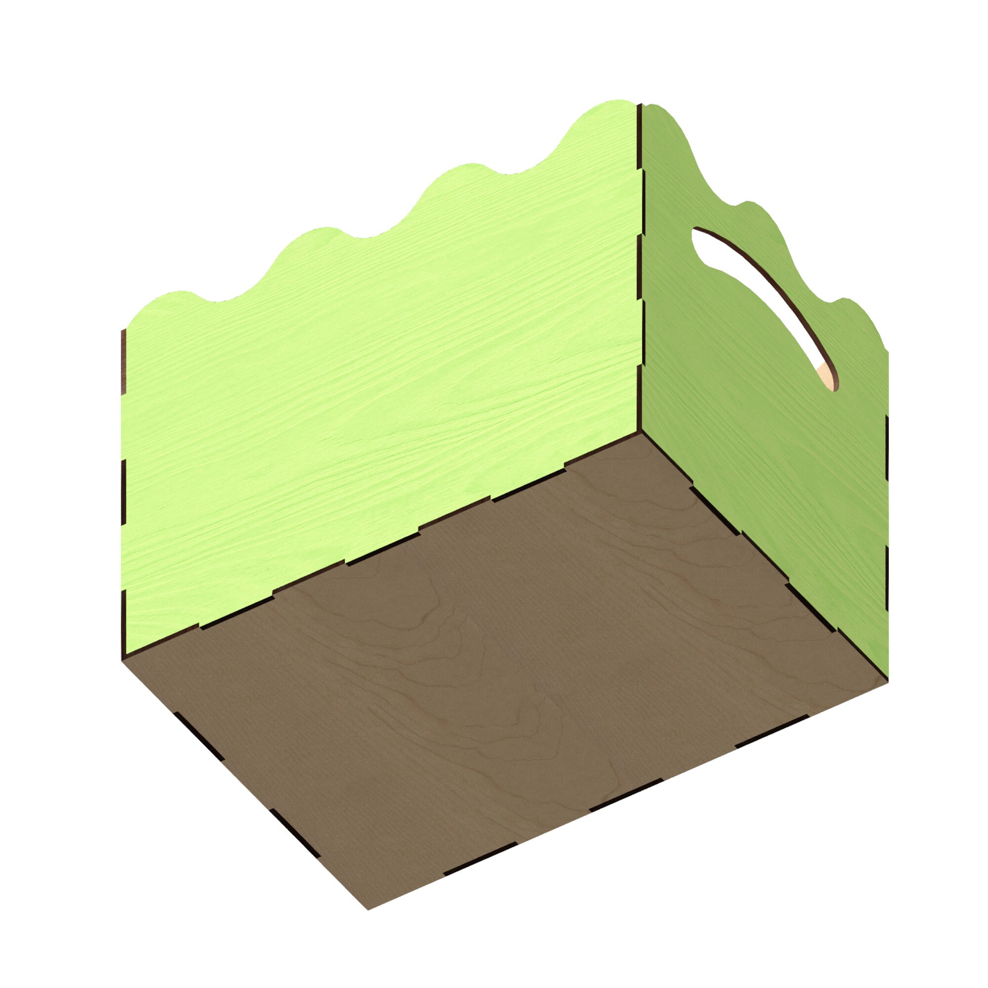 Box With Handlelaser Cut Files Laser Cut Template Vector | Etsy