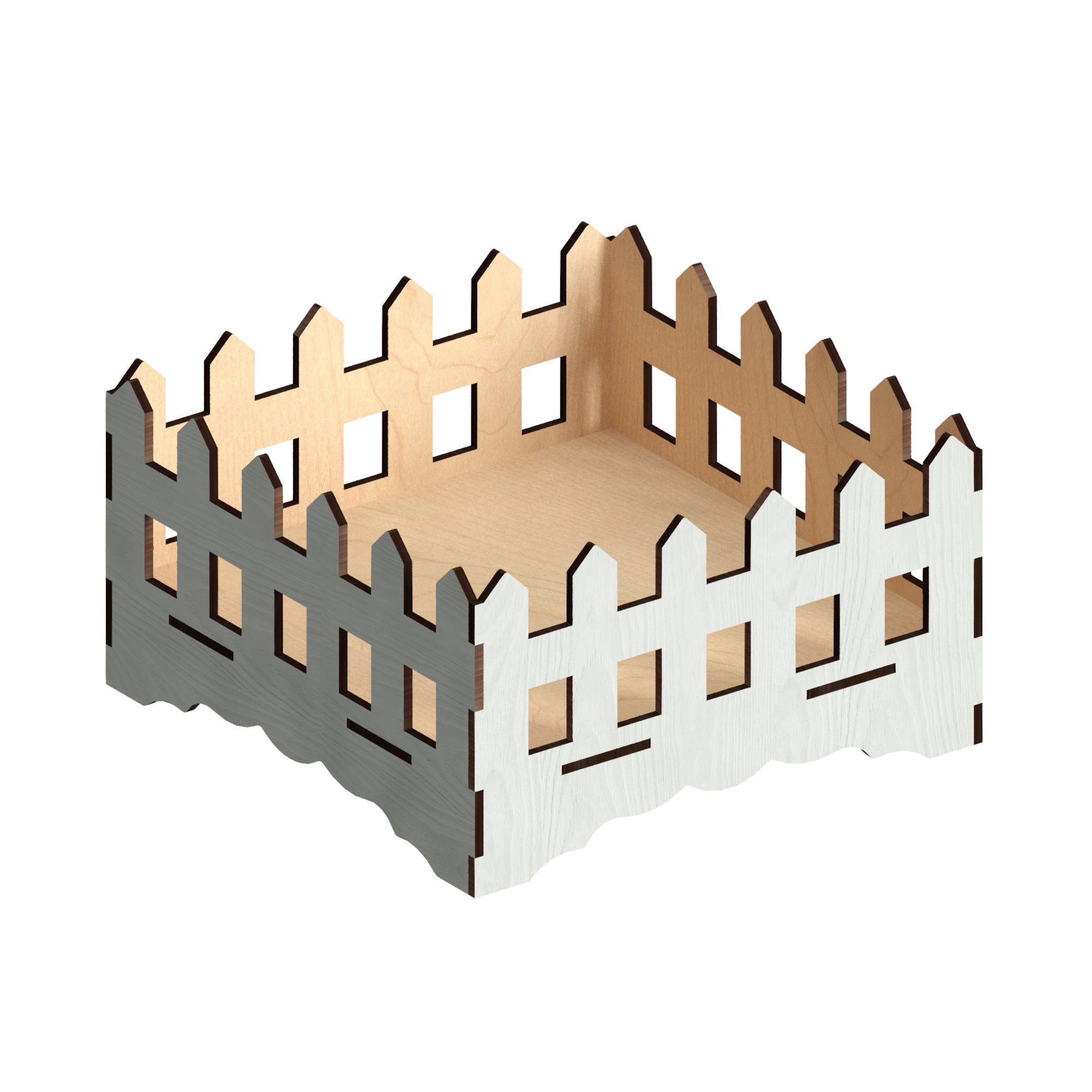 Fence Boxlaser Cut Files Laser Cut Template Vector for | Etsy