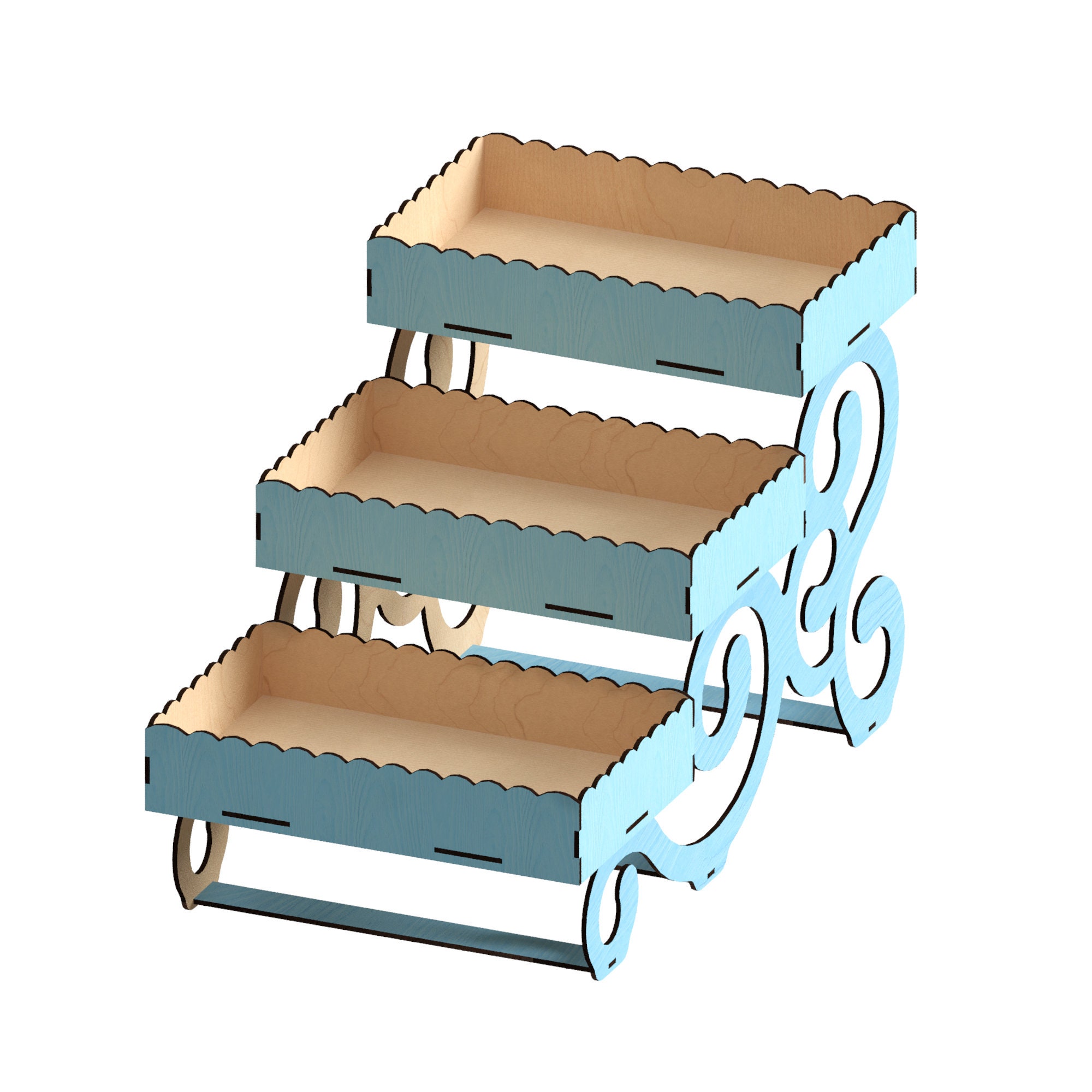 Provencal Cupcake Stand Laser Cut Files: Vector Template (digital ...
