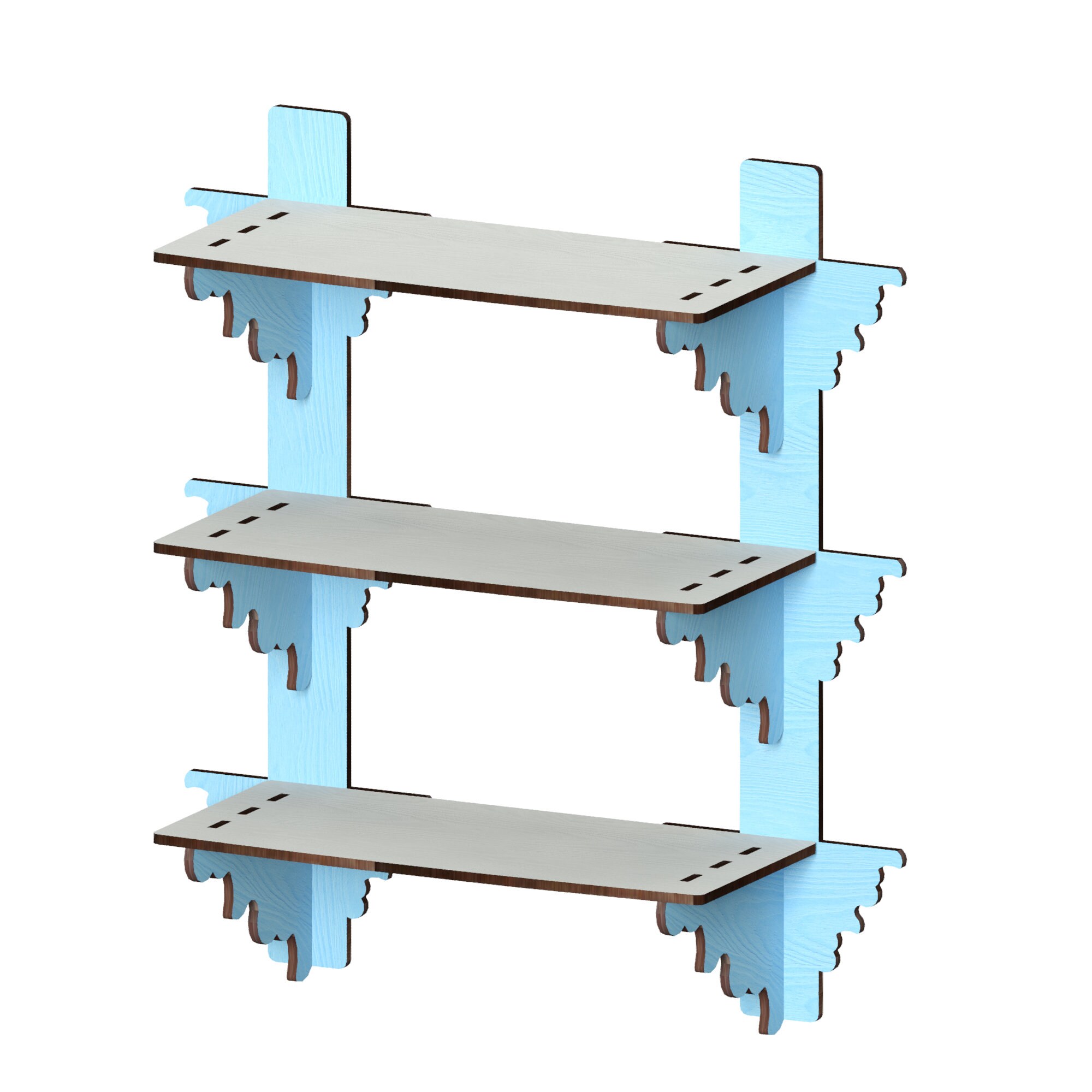 3 Tiers Wall Shelf Laser Cut Files Svgdxfpdfaicdreps | Etsy