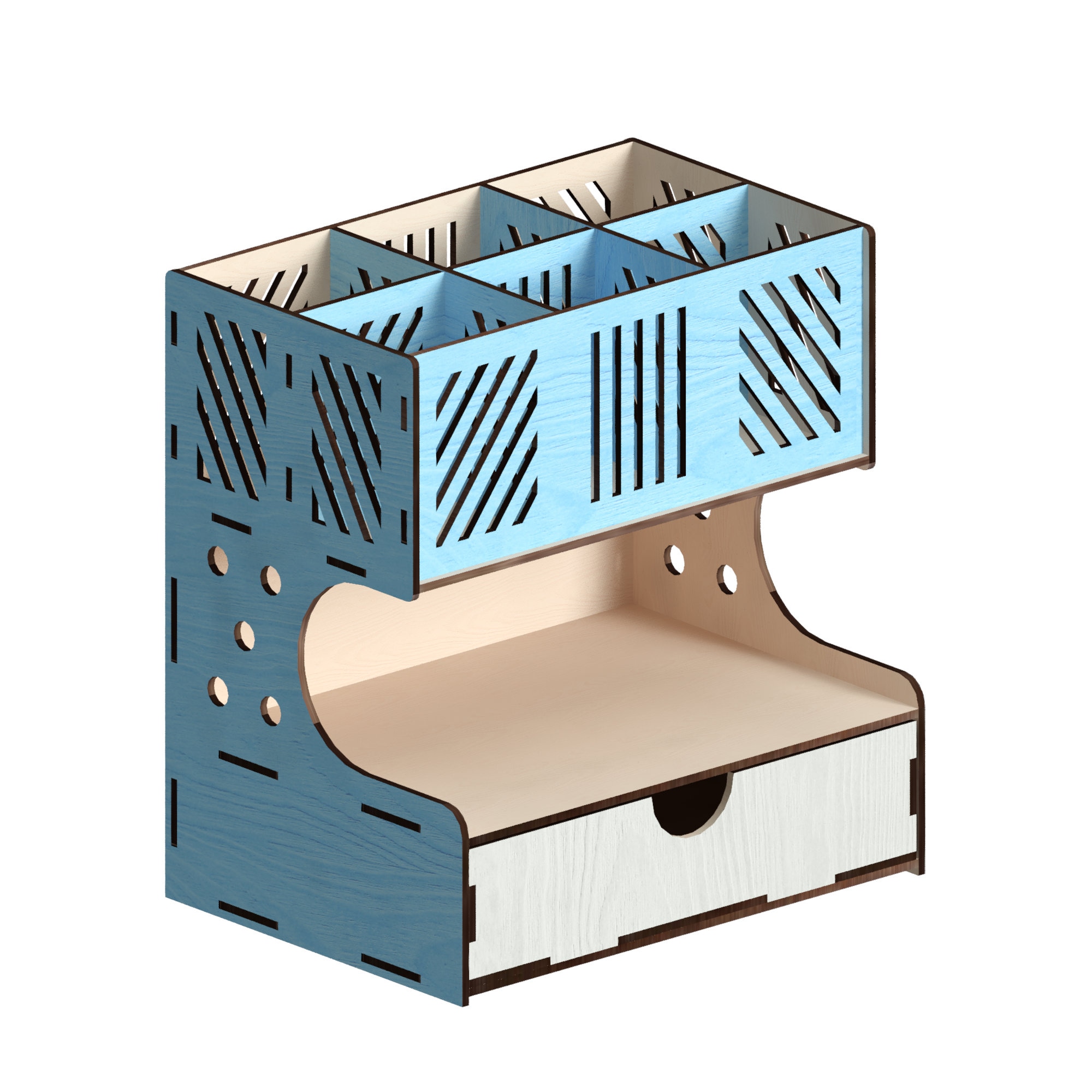 Desk Organizer Laser Cut Files Svgdxfpdfaicdreps | Etsy