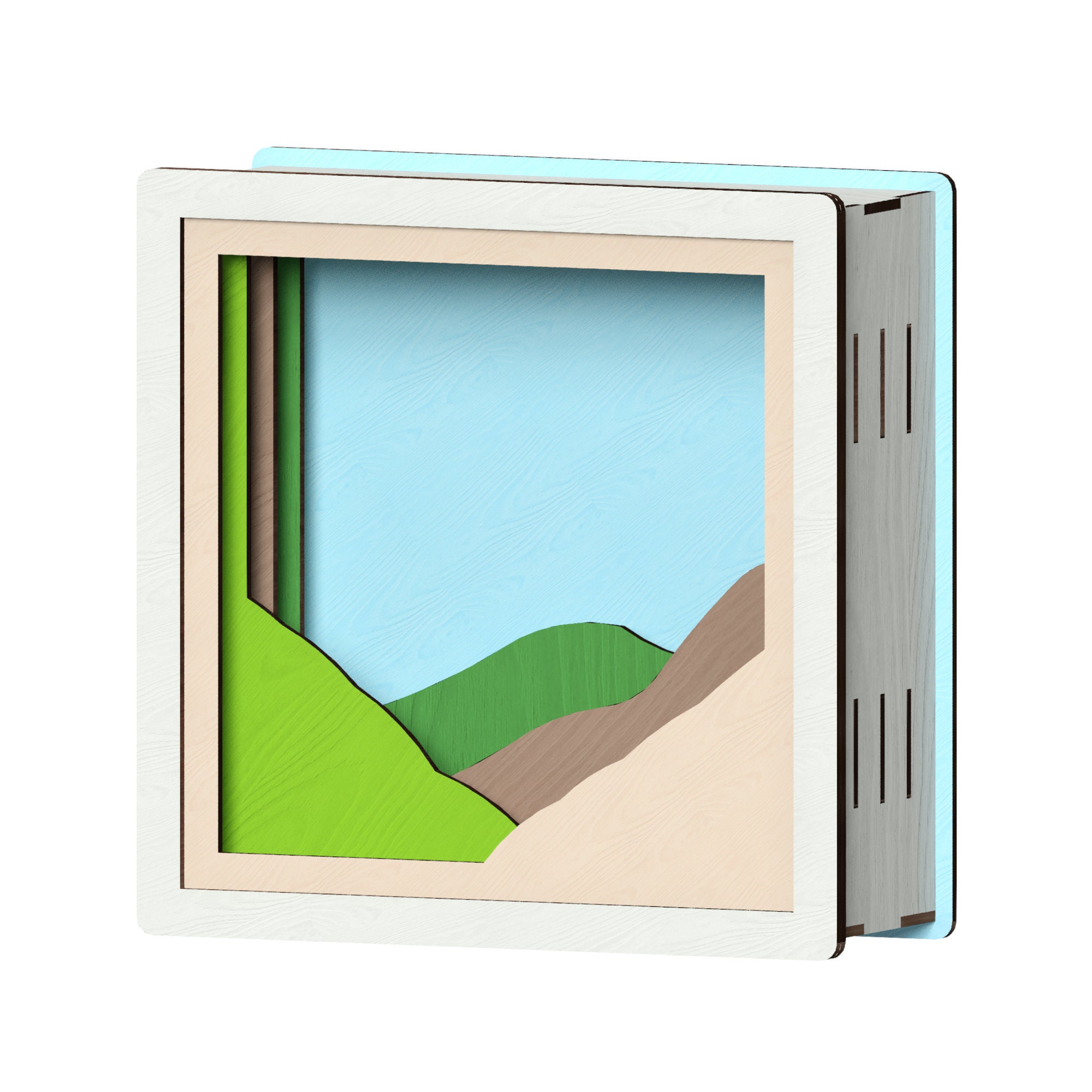 Light Box Mountain View Laser Cut Files | Etsy