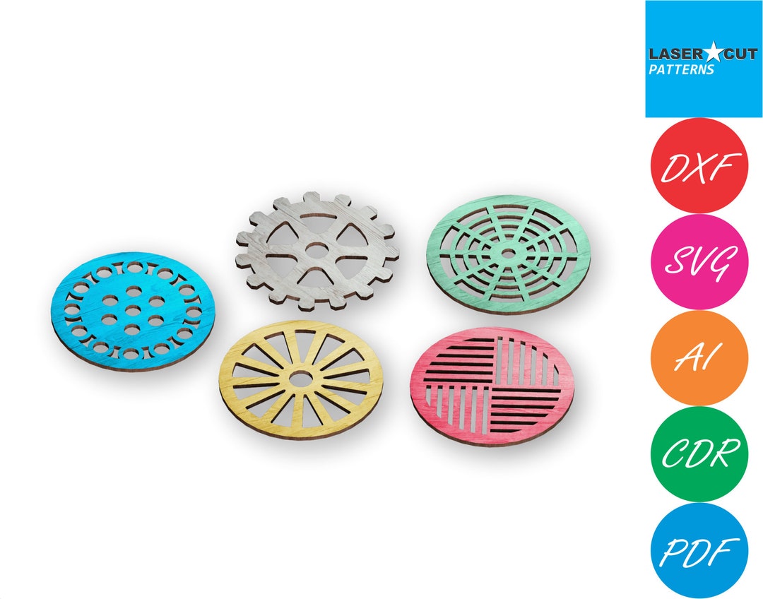 5 Cup Holders Laser Cut Files Svgdxfpdfaicdreps - Etsy