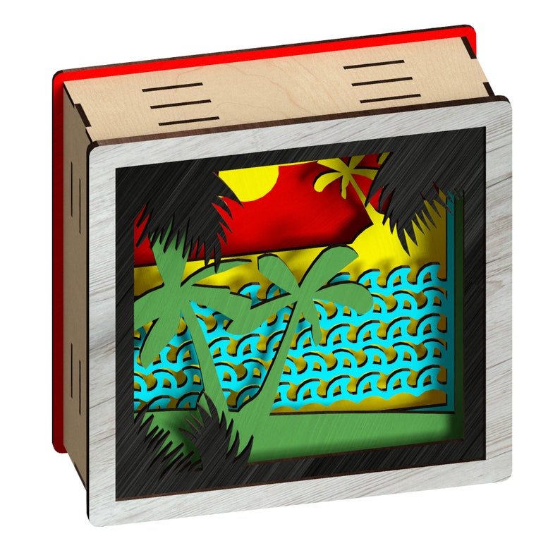 Light Box Sunset at the Beach Laser Cut Files - Etsy