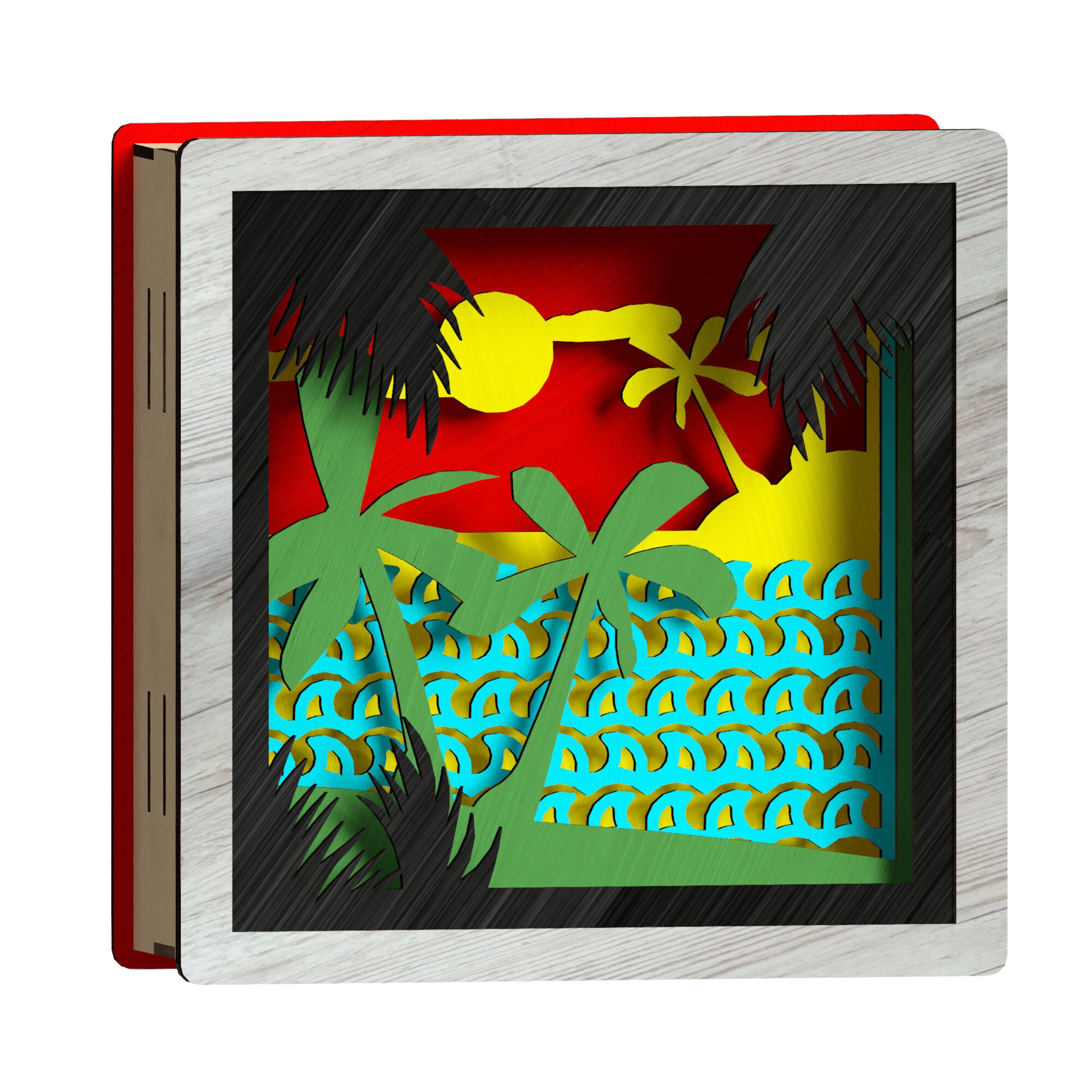 Light Box Sunset at the Beach Laser Cut Files | Etsy