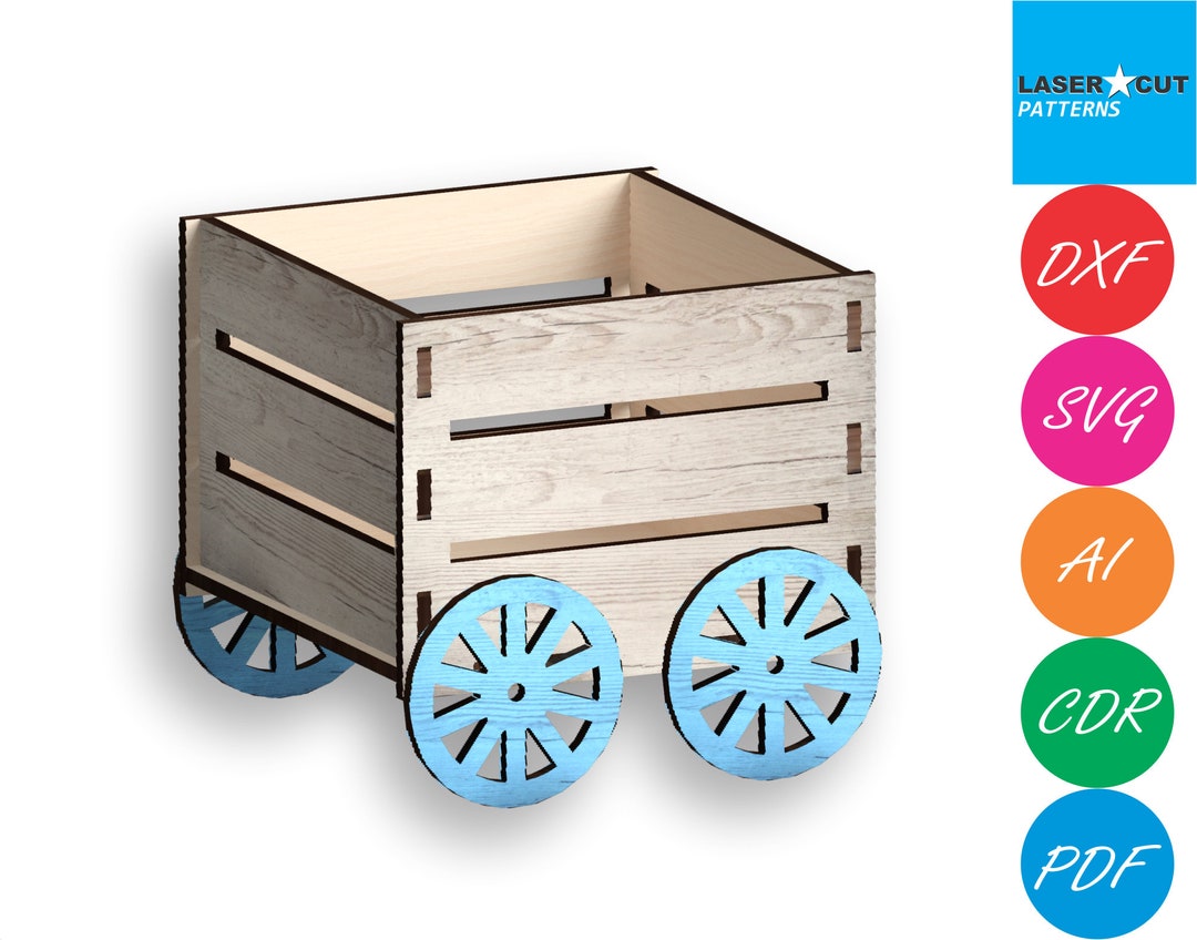 Cart Boxlaser Cut Files Laser Cut Template Vector for - Etsy