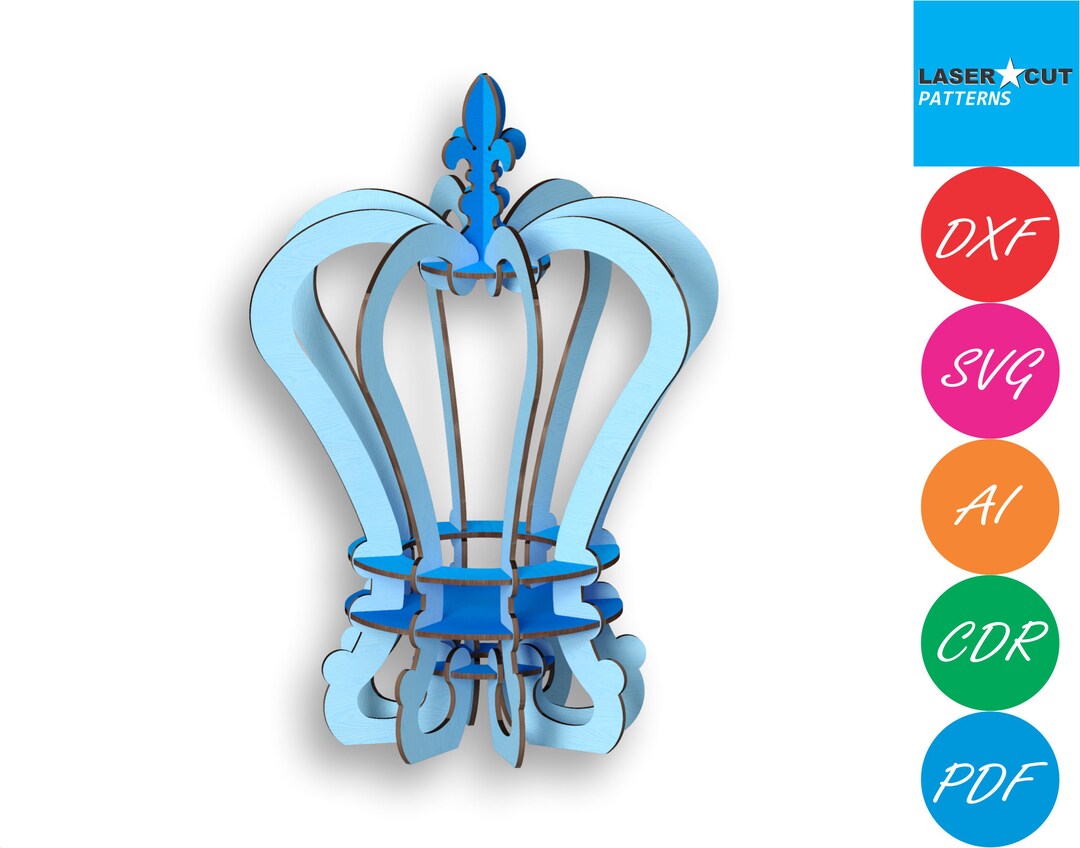 King Crown Centerpiece Laser Cut Files - Etsy