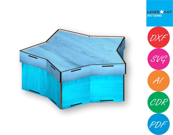 Star Box Laser Cut Files Laser Cut Template Laser Cut | Etsy