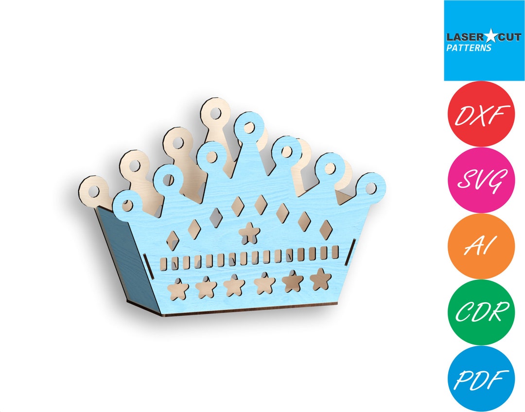 Crown Boxlaser Cut Files Laser Cut Template Vector for - Etsy