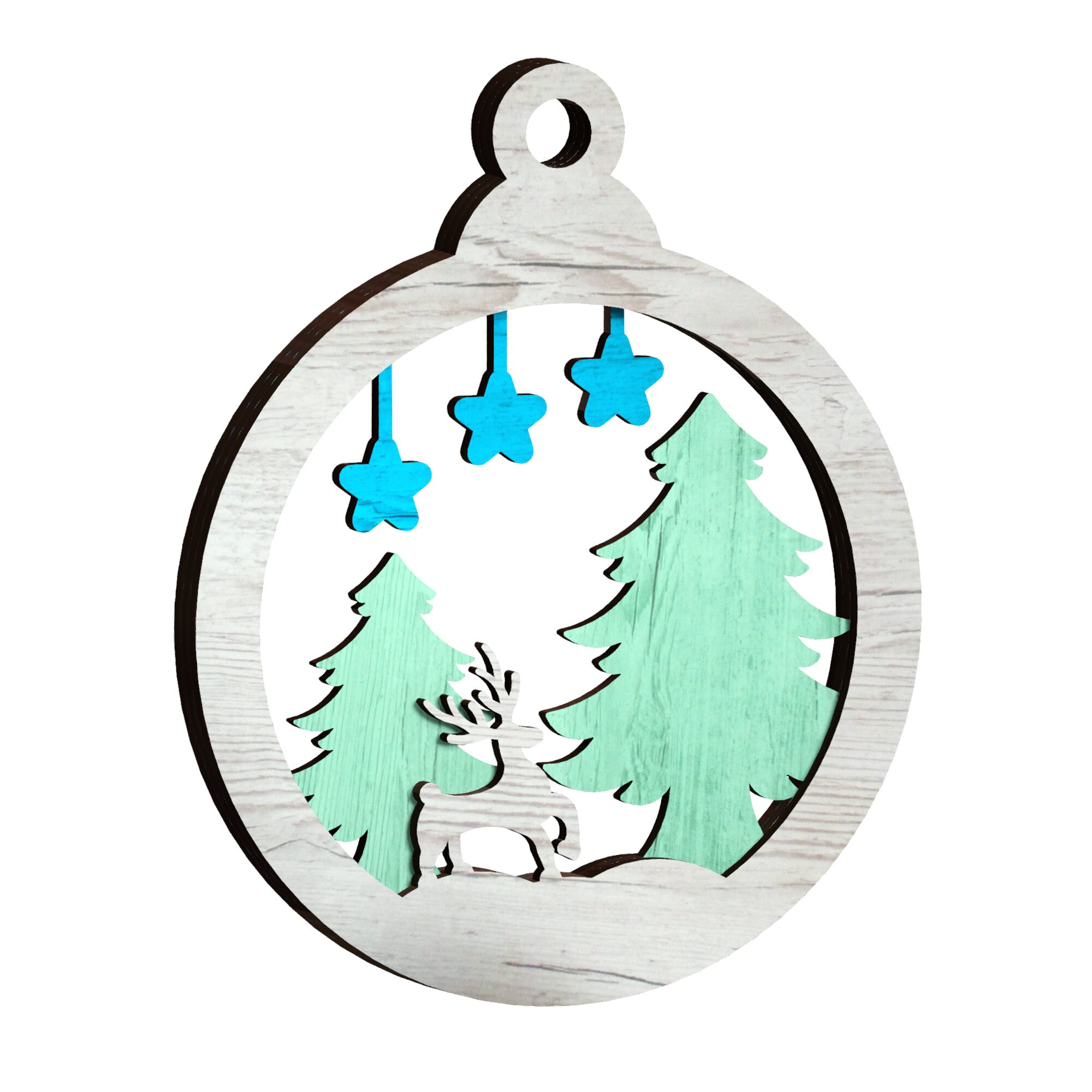 Christmas Ornament Laser Cut Files Svgdxfpdfaicdreps | Etsy