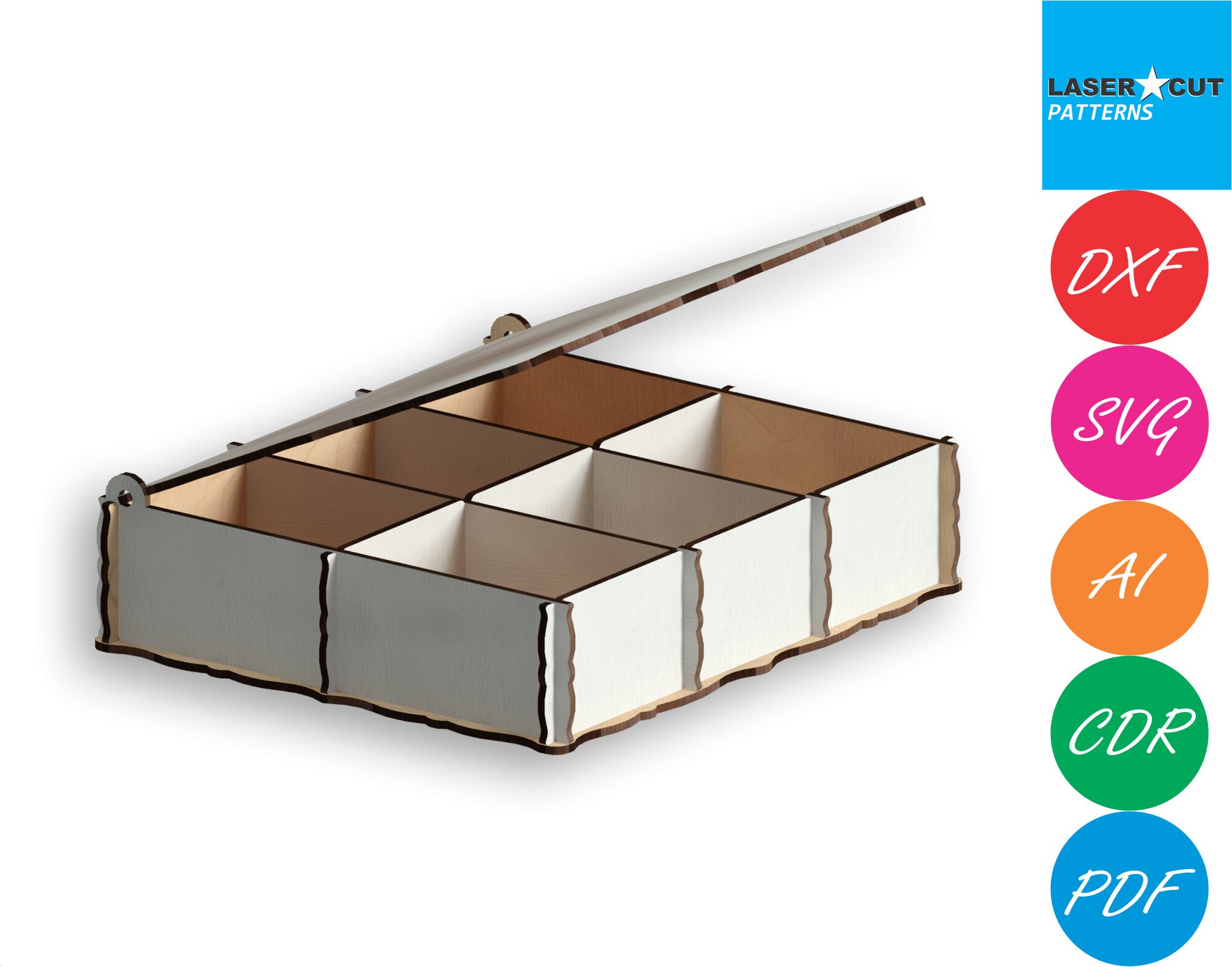 Tea Box With Lid Laser Cut Files Laser Cut Template Laser | Etsy