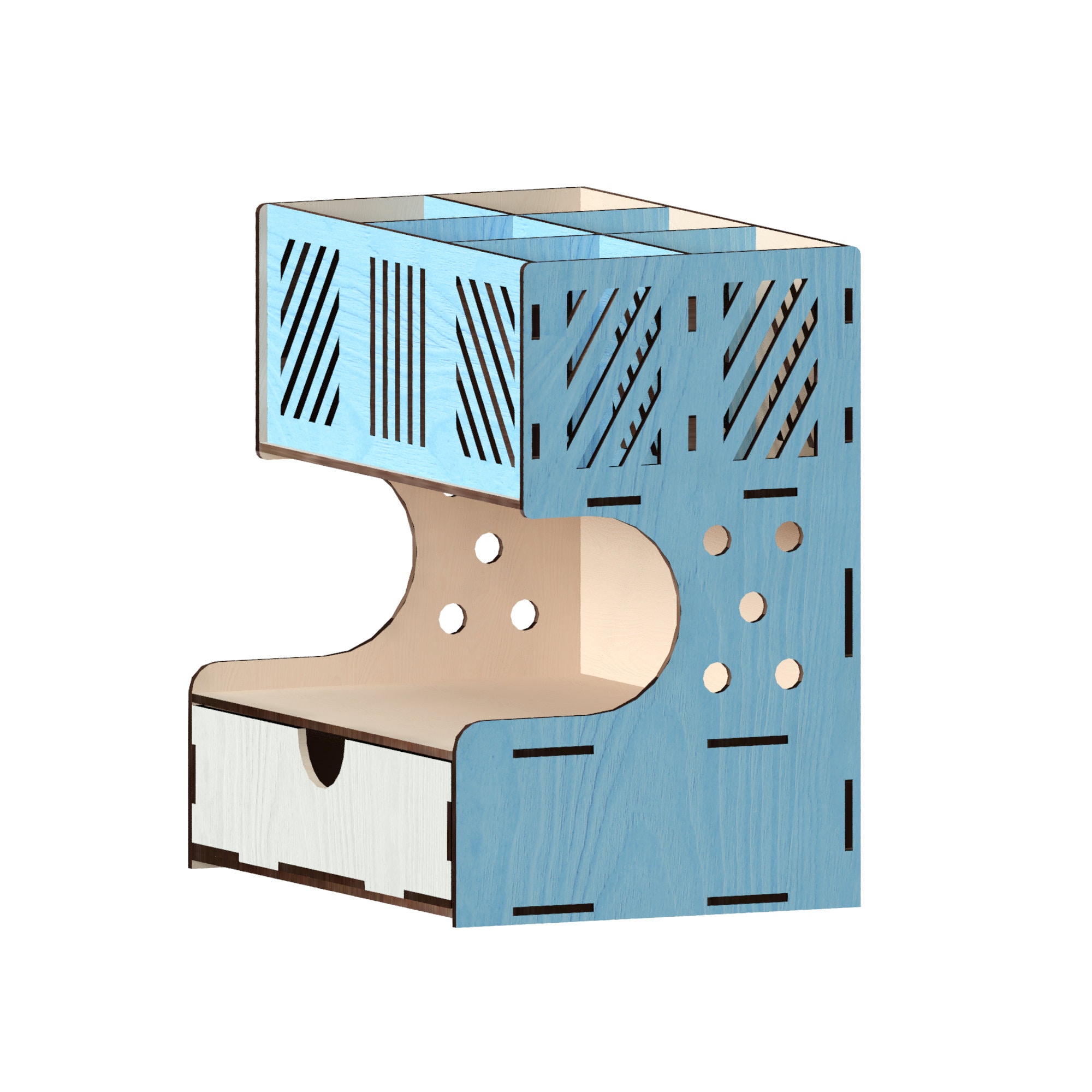 Desk Organizer Laser Cut Files Svgdxfpdfaicdreps | Etsy