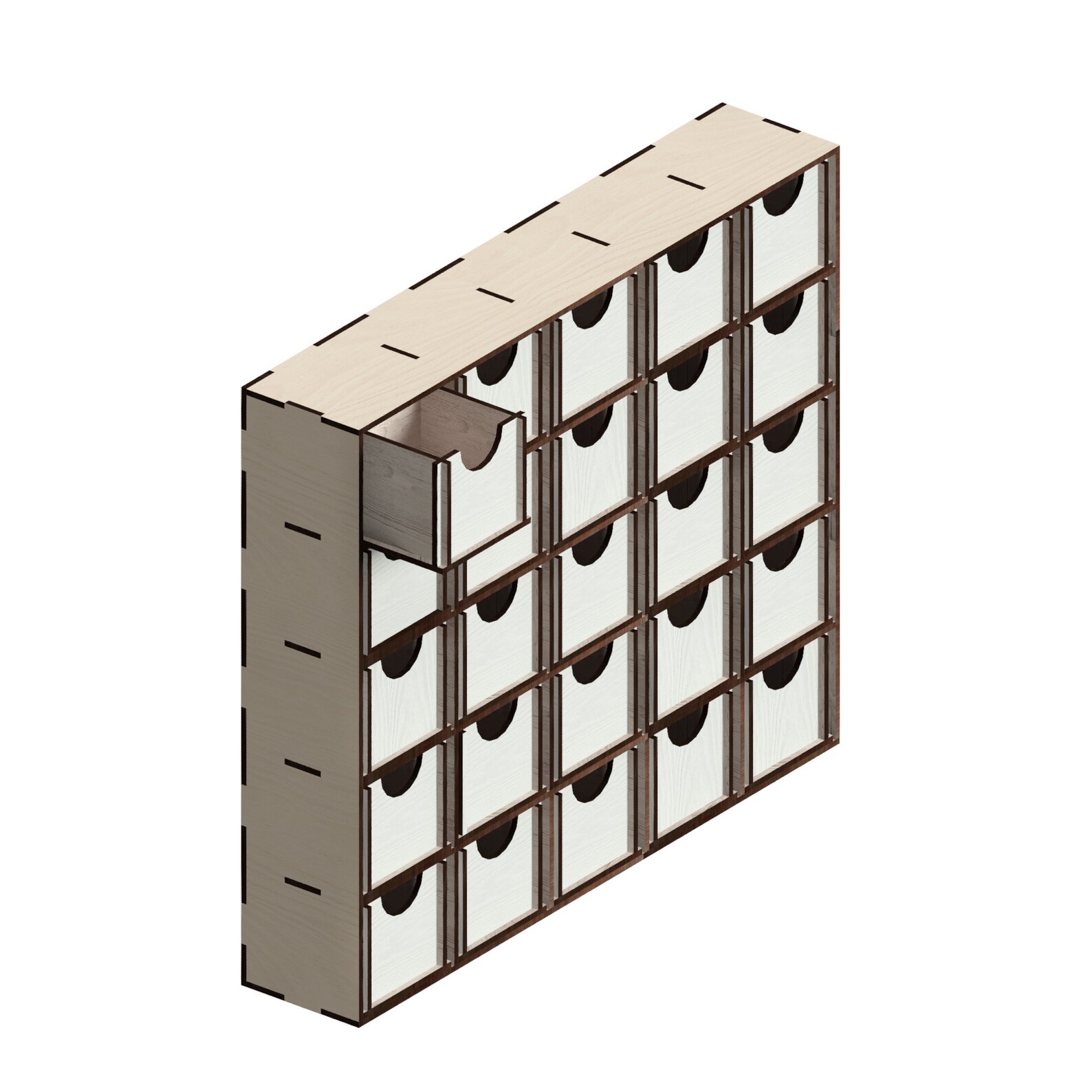 Box With Drawers 5x5, Laser Cut Files - Svg+dxf+pdf+ai+cdr+eps - Laser ...