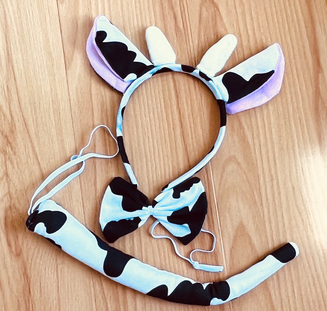 Cow Ears Tail Cow Costume Headband Hair Clips Cosplay Birthday Party Gamer Halloween Etsy