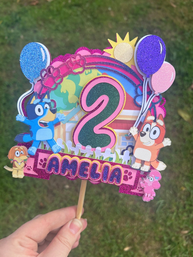 Bluey Custom Cake Topper Bluey Birthday Birthday Cake - Etsy