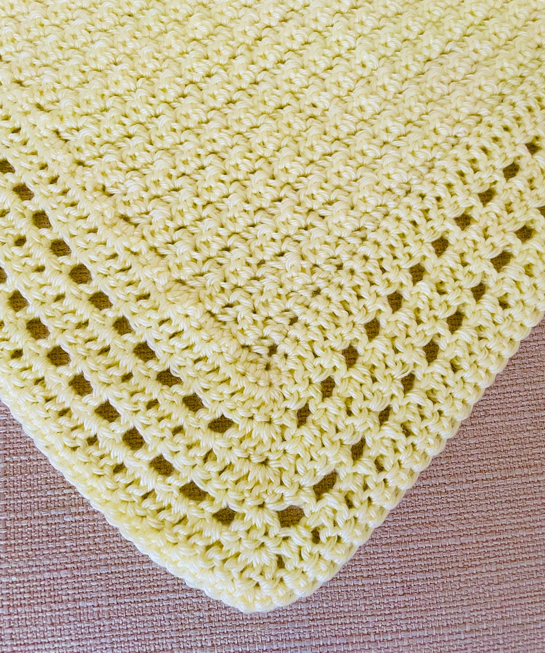 Cream Colored Crocheted Baby Blanket - Etsy