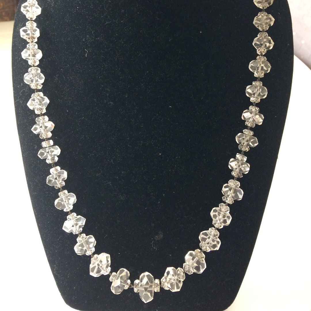 Antique Hand Cut Crystal Necklace - Etsy