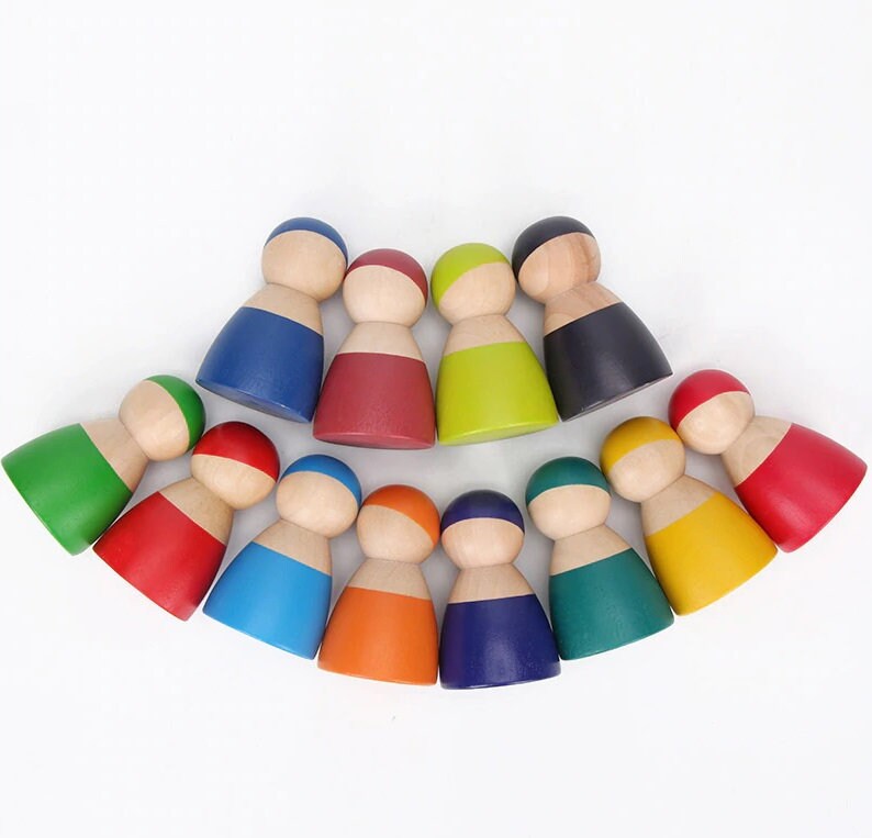 Waldorf Montessori Peg Dolls Rainbow Learning & School Toys & Games ...