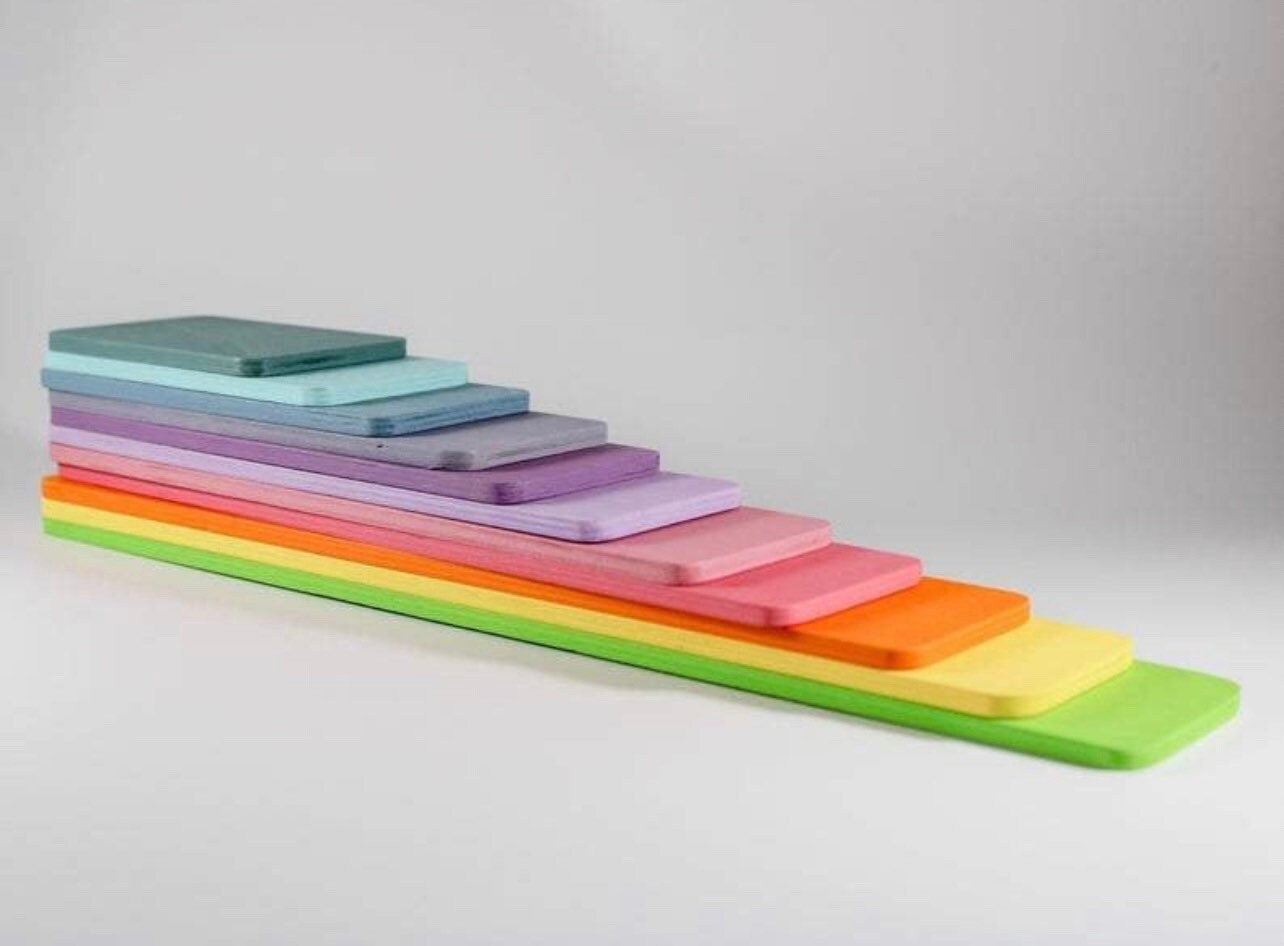 11pcs Wooden Rainbow/ Pastel Building Boards Montessori - Etsy