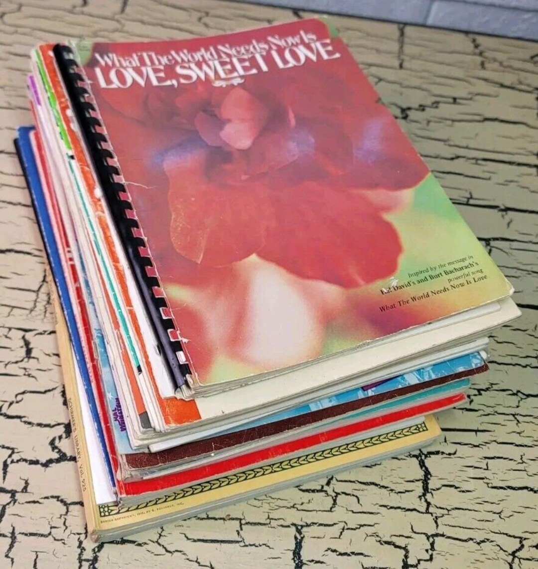 50 Vintage Sheet Music Instruction Chord Music Song Book Lot Organ ...