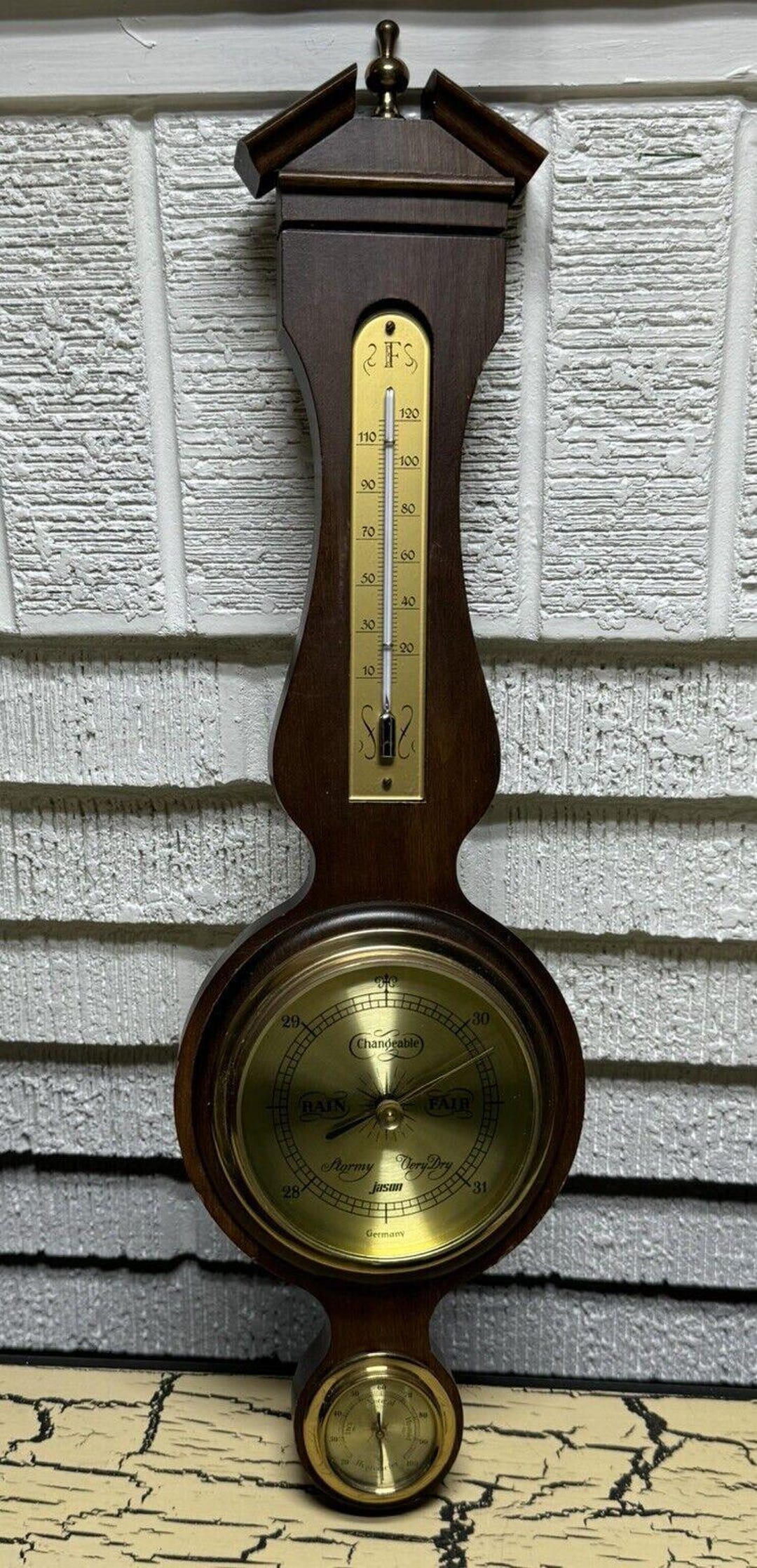 VTG Jason Weather Station Temperature Humidity Barometer Wood Wall ...
