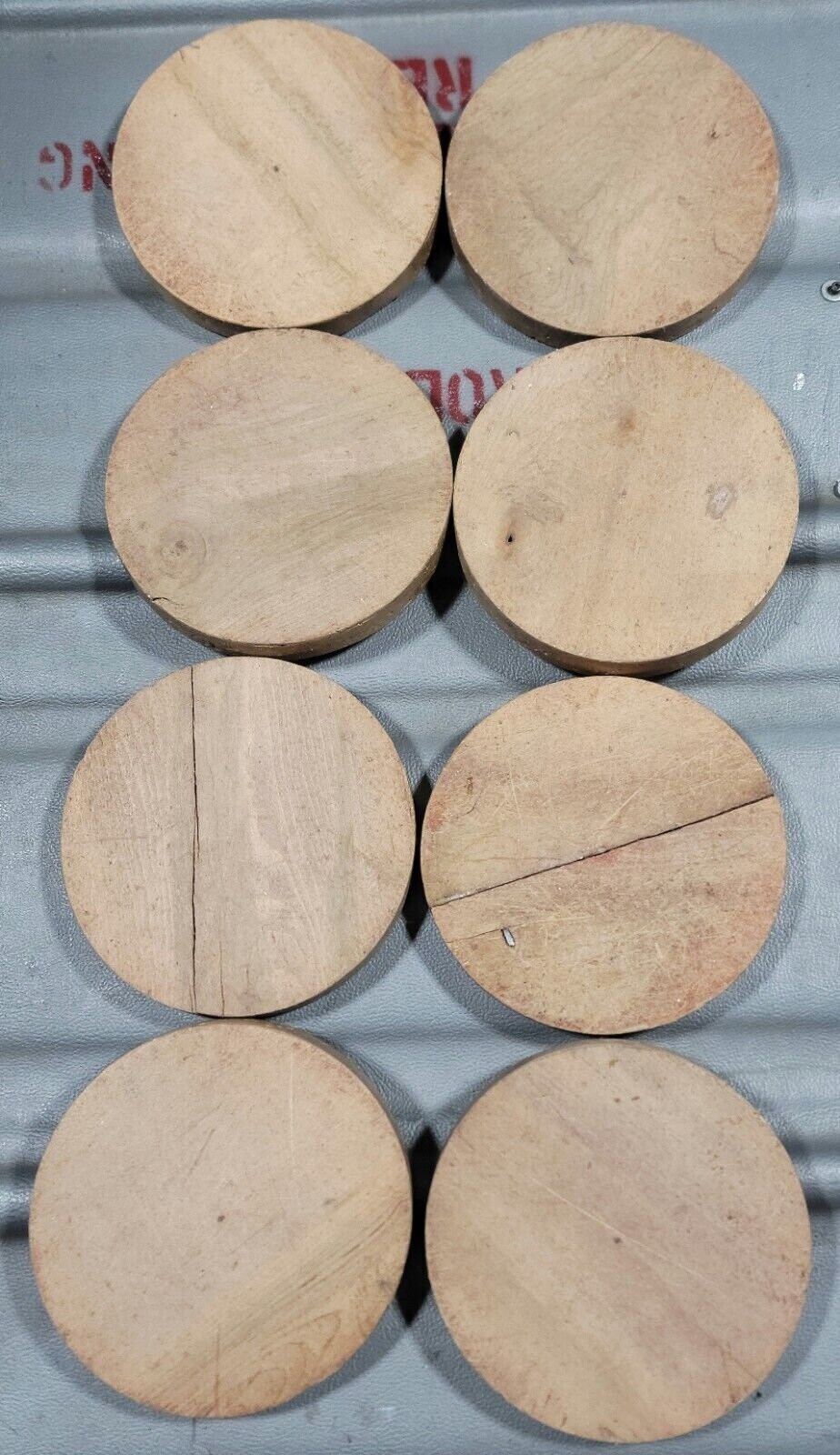 VTG Antique Wooden Driveway Shuffleboard Game 4 Handles 8 Wood Pucks ...