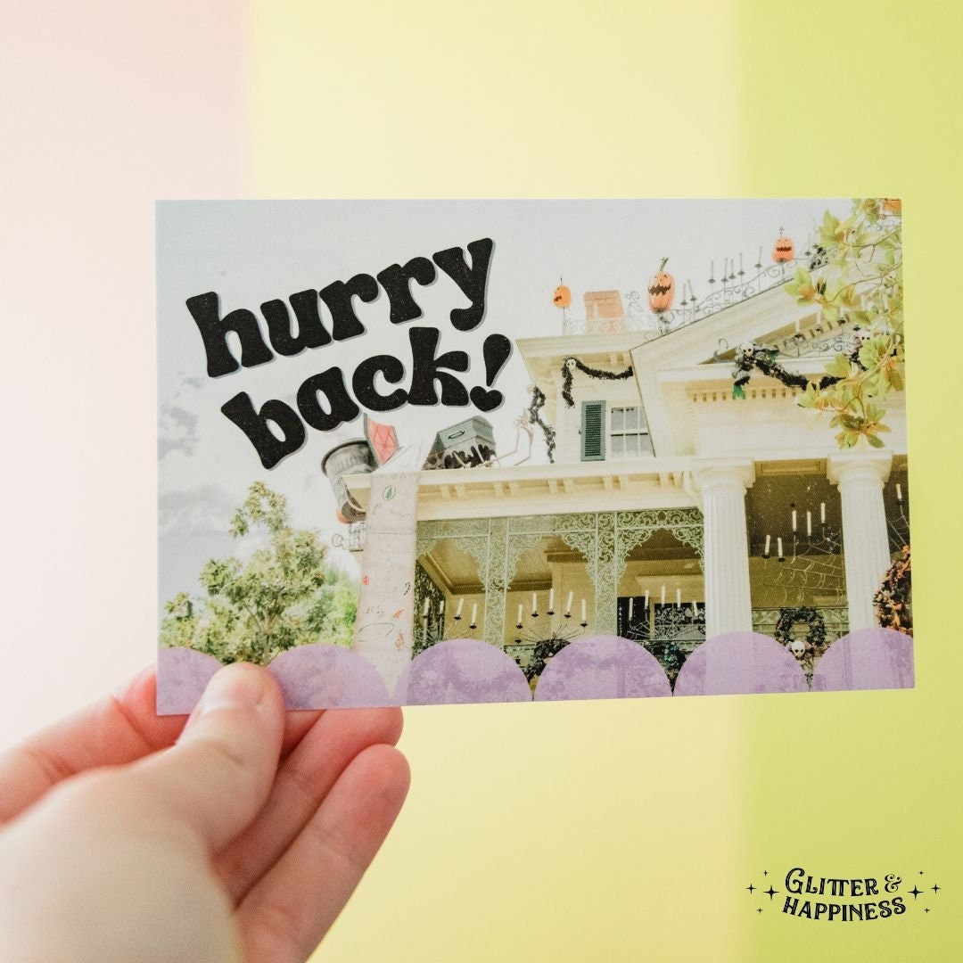 Hurry Back! - Magical Postcards | Glitter & Happiness Postcard - Etsy