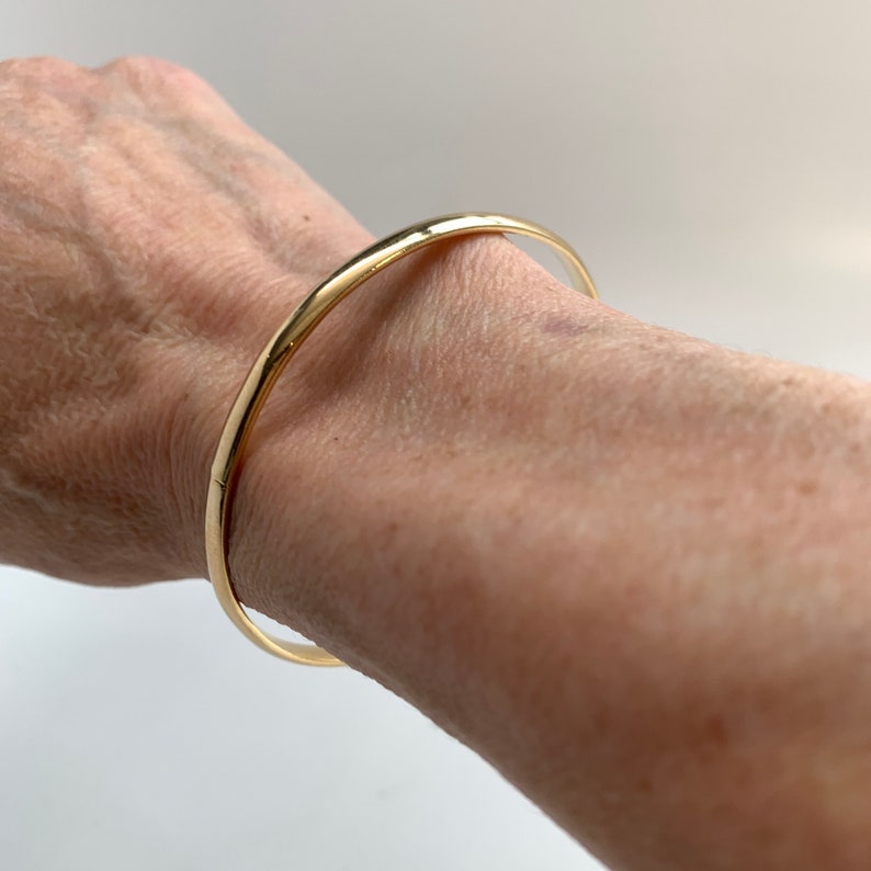 Hand Forged Stacking Slip on Bangle Bracelet 18K or 14K Solid | Etsy