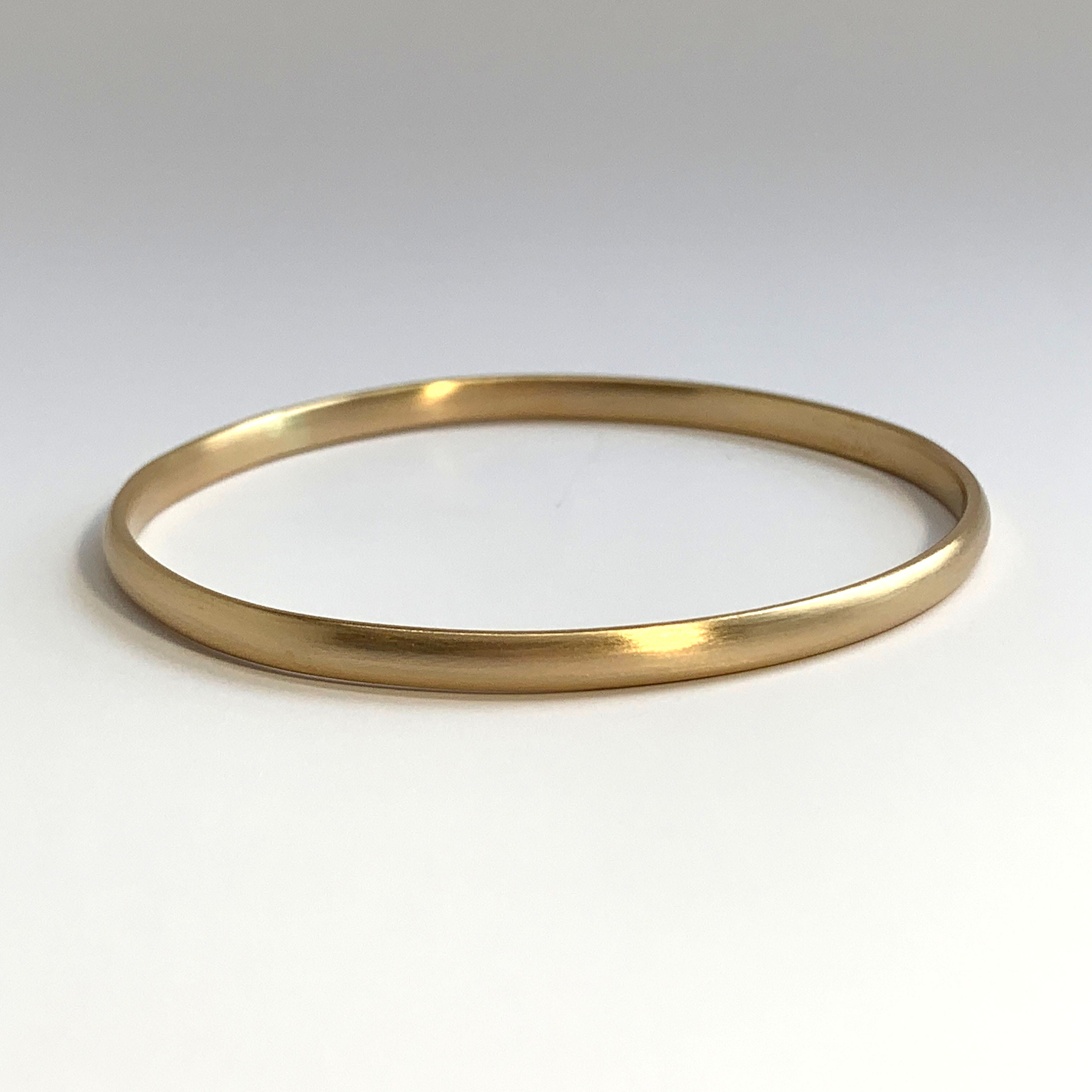 Hand Forged Stacking Slip On Bangle Bracelet 18K or 14K Solid | Etsy