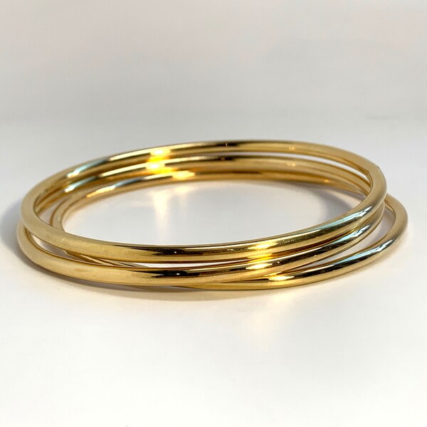 Gold Wire Bangle - Etsy