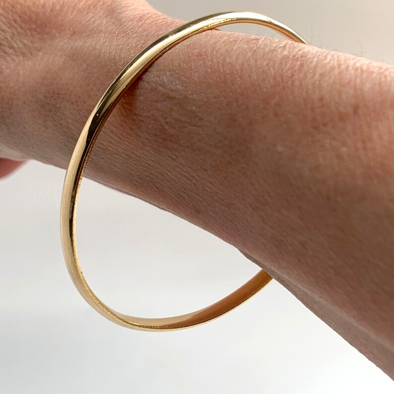 Hand Forged Stacking Slip on Bangle Bracelet 18K or 14K Solid | Etsy