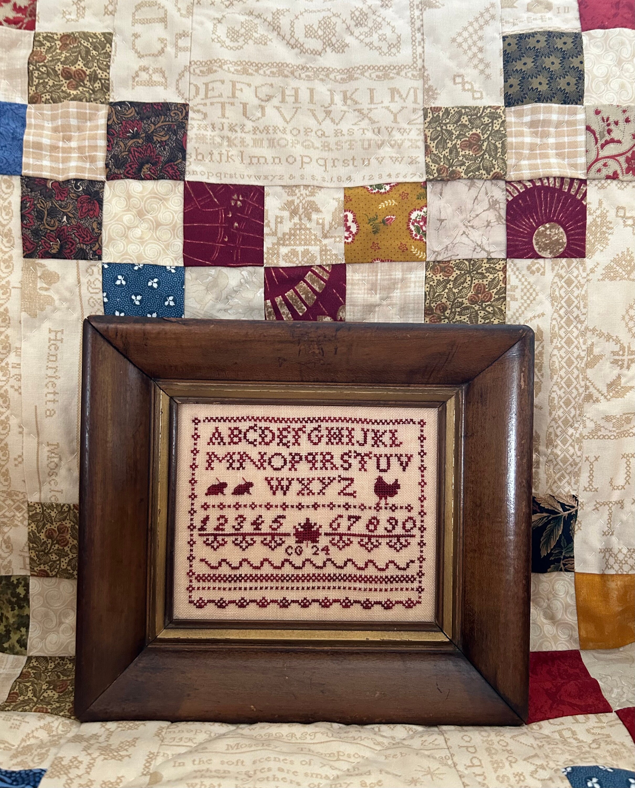 Red Sampler Counted Cross Stitch Chart - Etsy