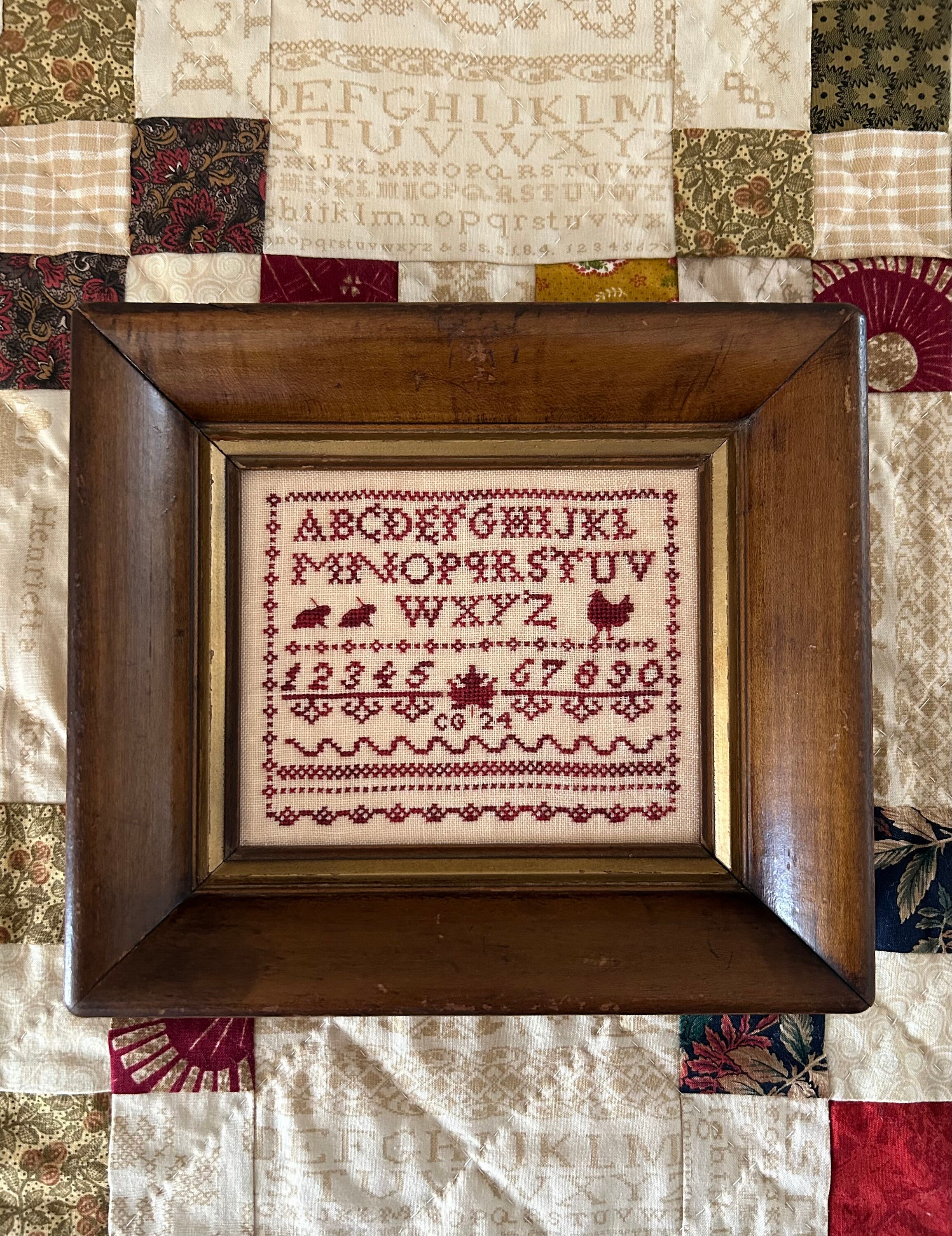 Red Sampler Counted Cross Stitch Chart - Etsy