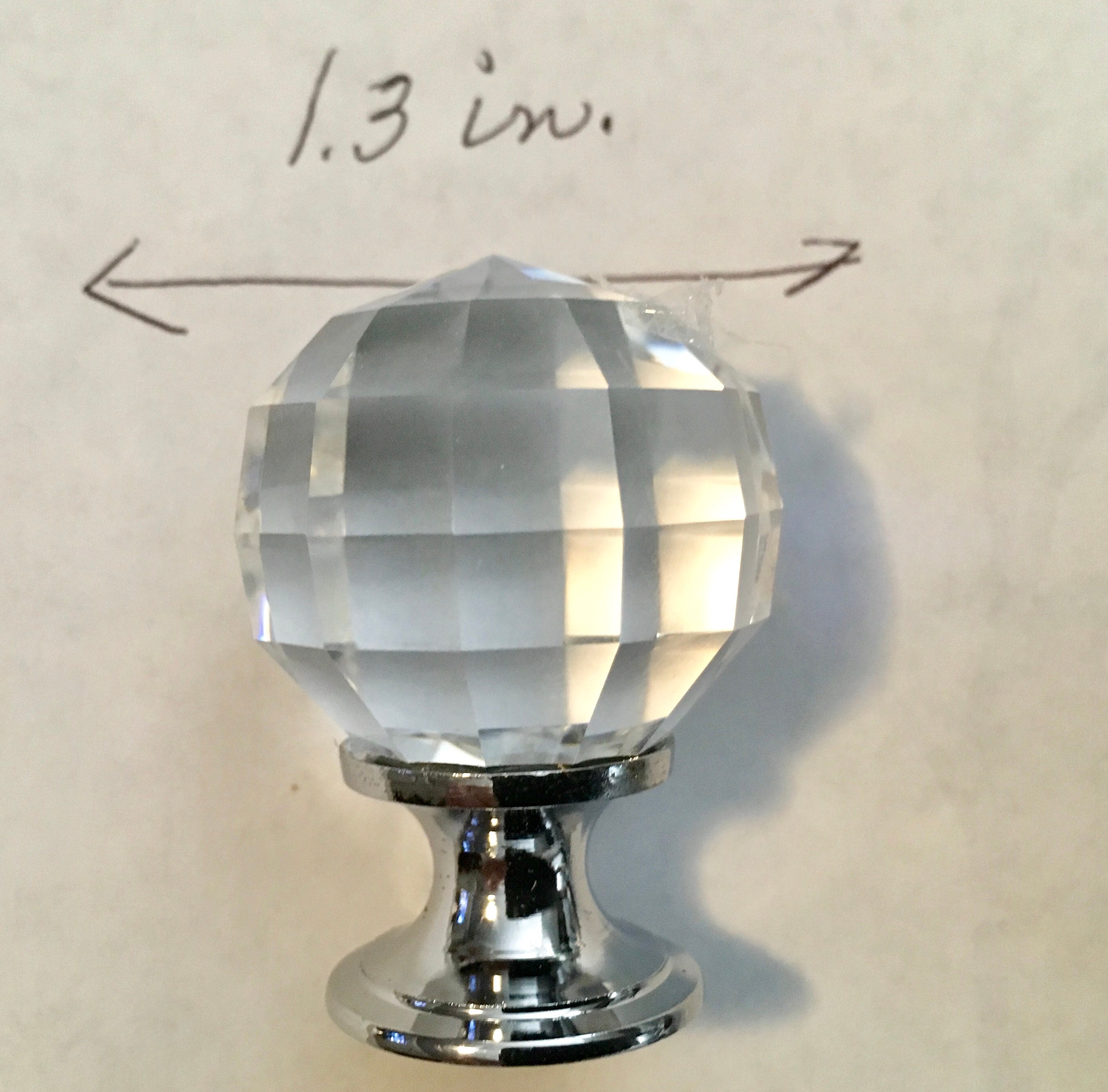 Small, Round, Silver Metal Base, Crystal Knob - Etsy