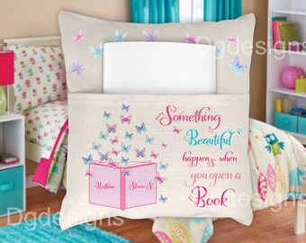 Reading Pillow Embroidery Design-open A Book - Etsy