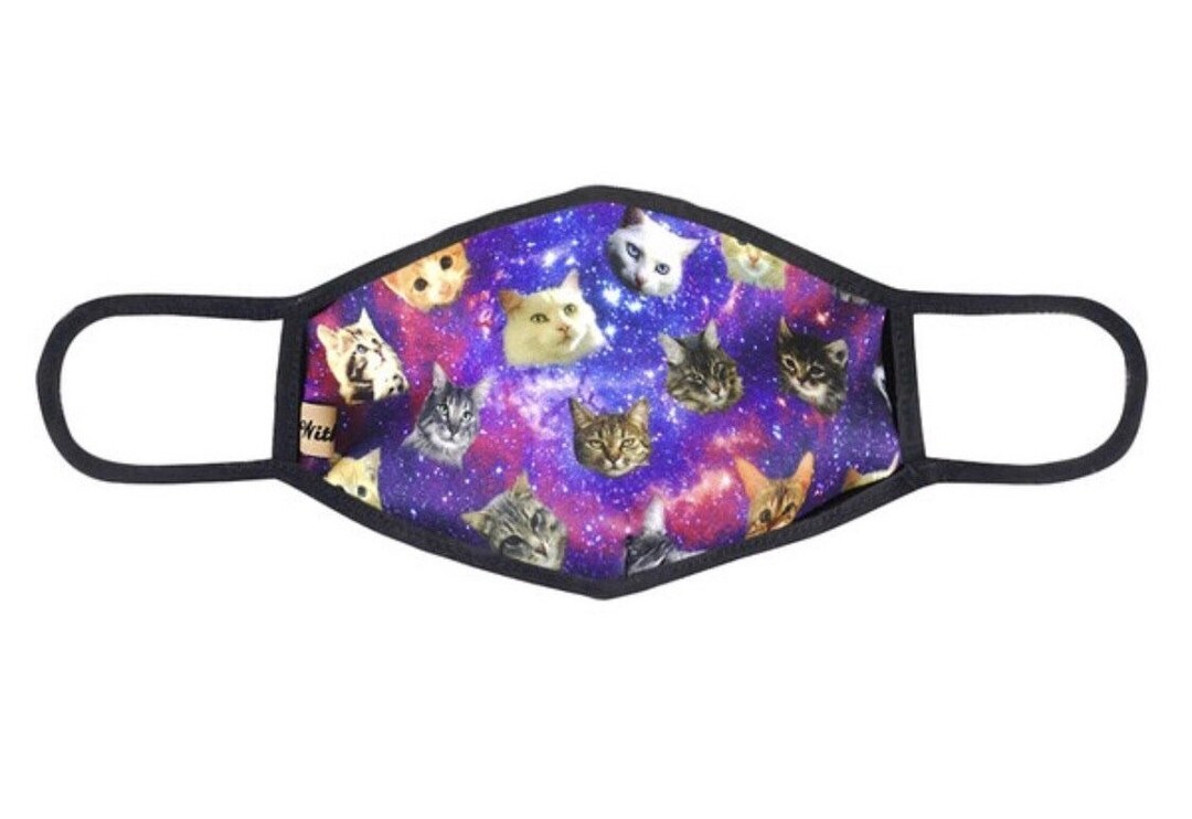 Adult Fabric Face Mask Facemask Cosmic Cat - Etsy