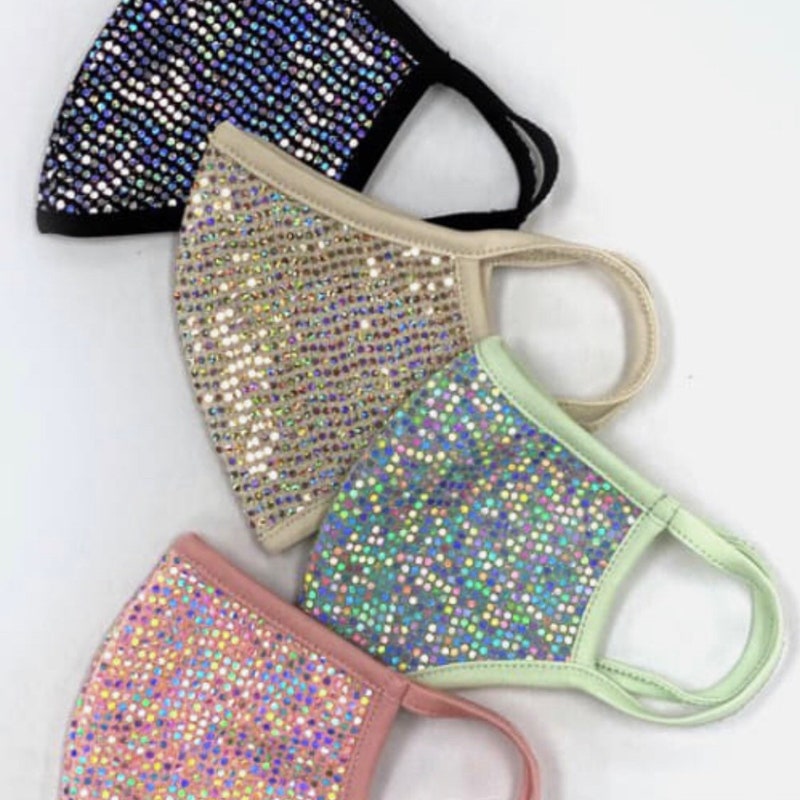 Pink Bling Face Mask - Etsy