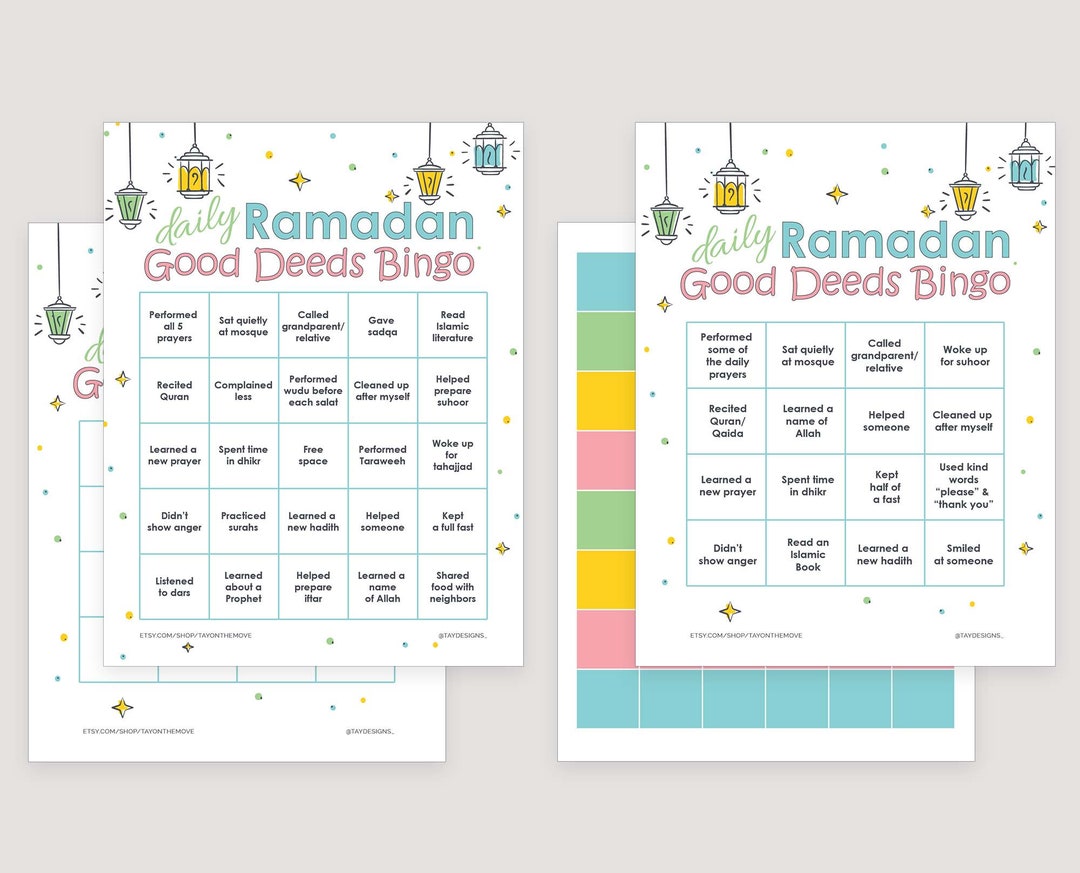 Ramadan Good Deeds Bingo for Kids, Daily - Etsy